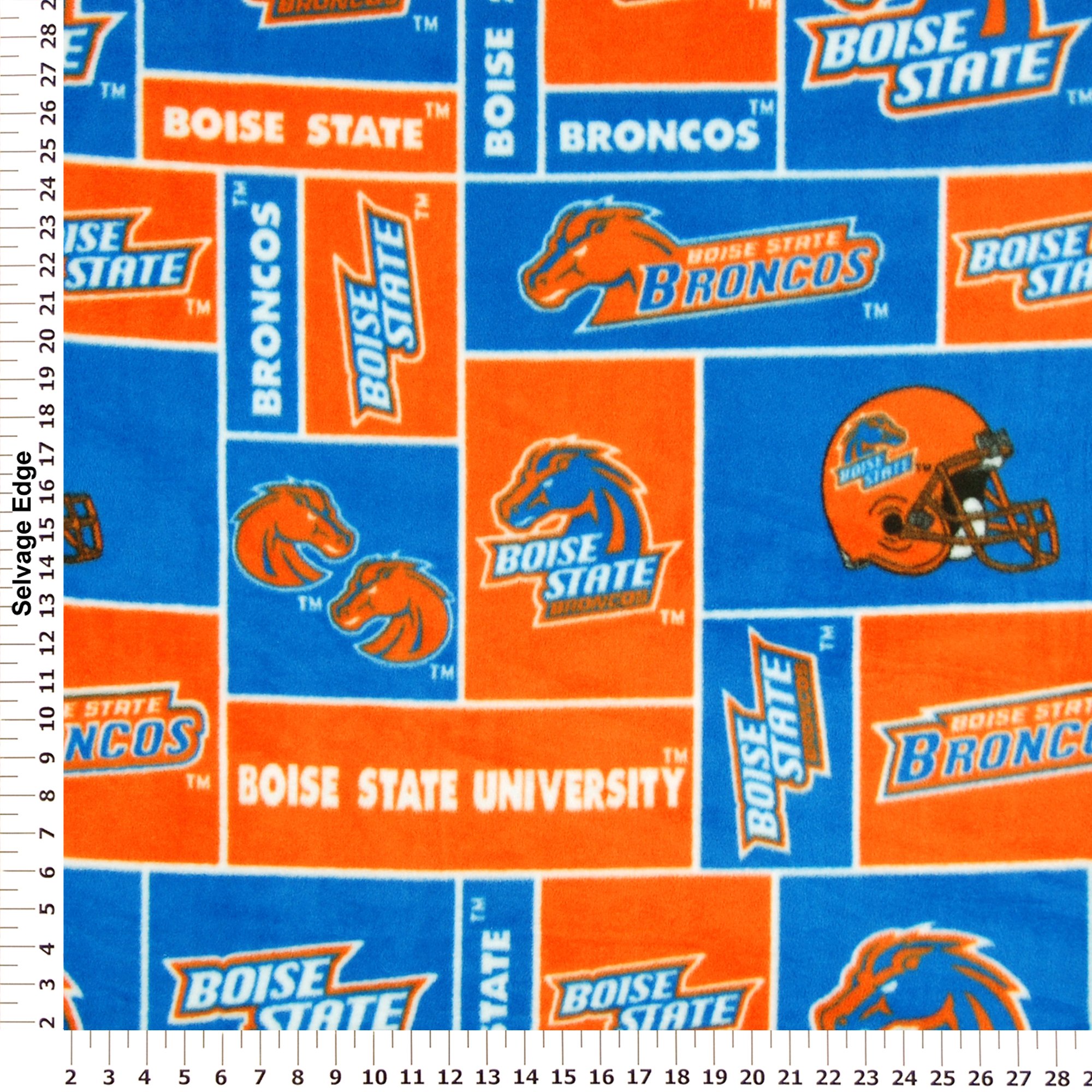 Amazon.com: College Boise State University Broncos Print Fleece Fabric ...