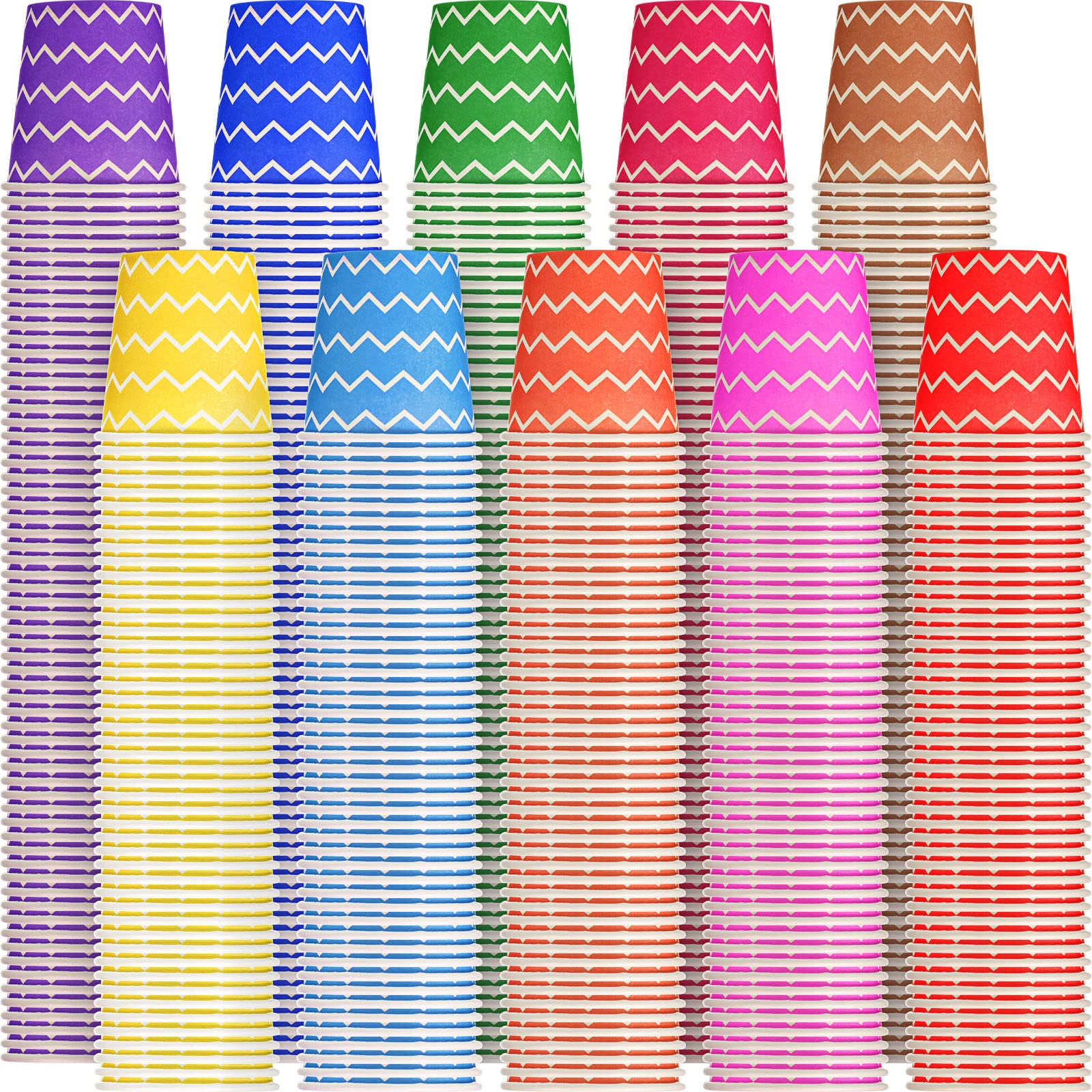 Amazon.com: 1000 Pieces 5oz Paper Cups, Strip Multicolor Paper ...