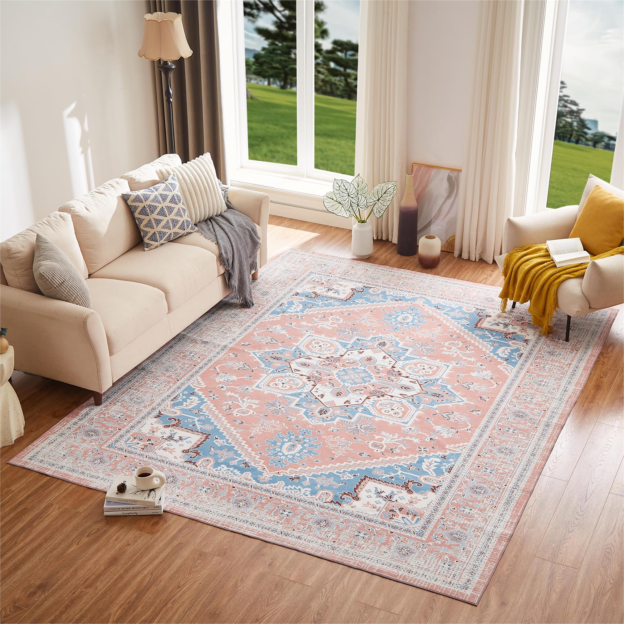 Amazon.com: VK VK·LIVING Washable Area Rug, 6x9 Area Rug for Living ...