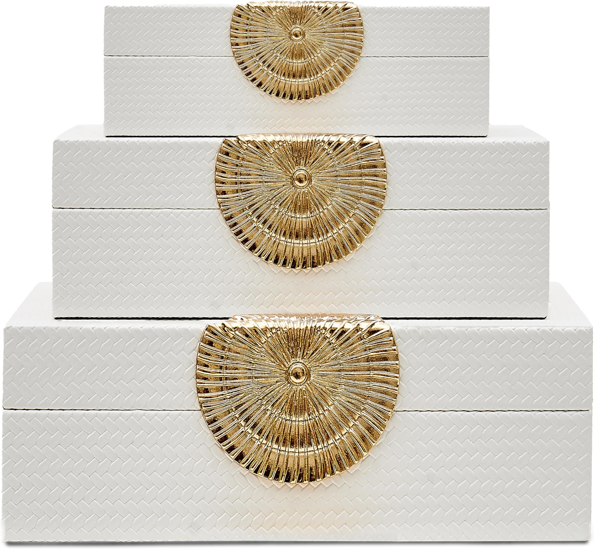 Amazon.com: Faux Leather Decorative Boxes - Pack of 3 Decorative Boxes, Modern Decorative Box ...