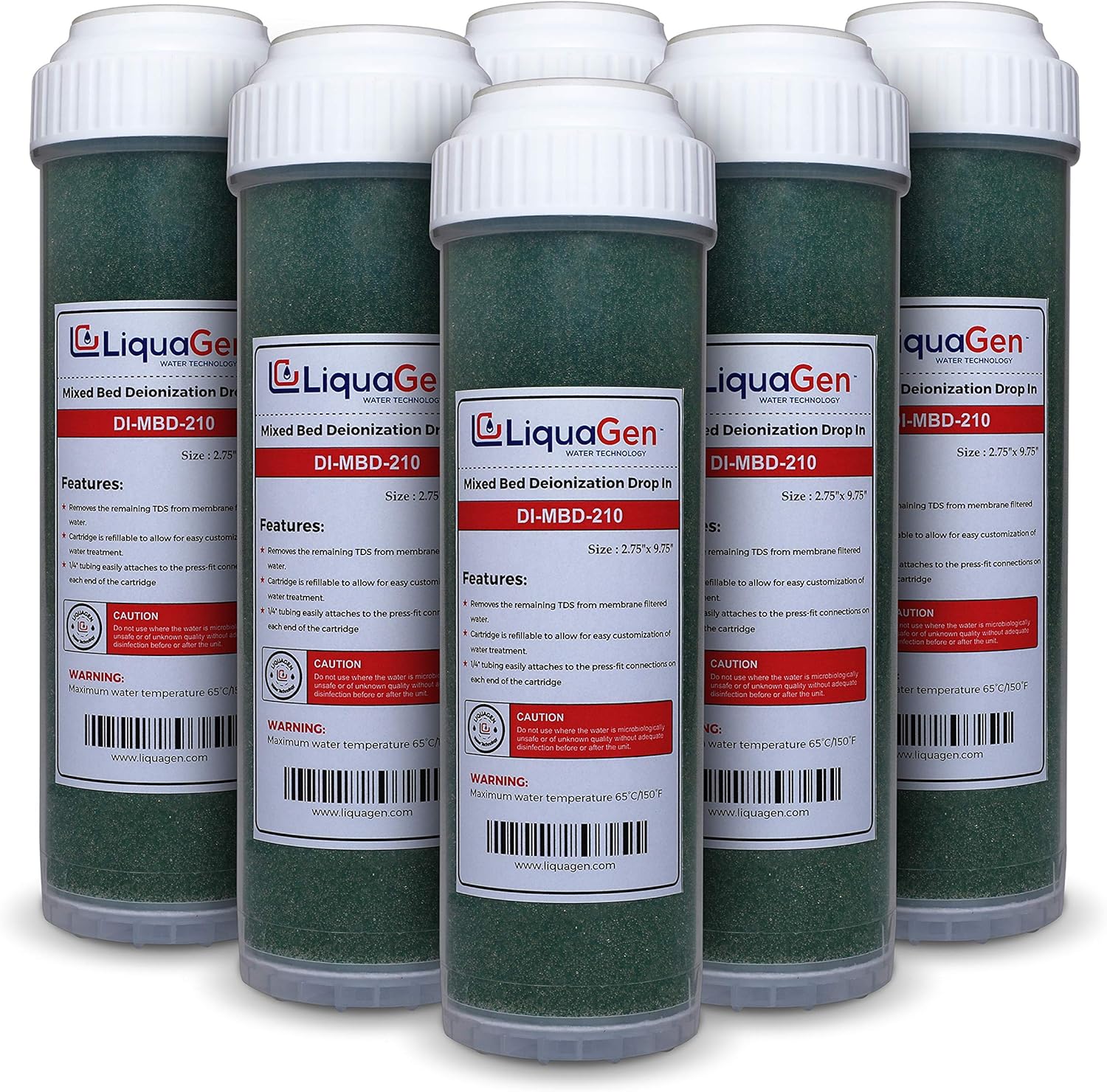 Amazon.com : LiquaGen - 6 Pack Refillable Drop In Deionization (DI ...
