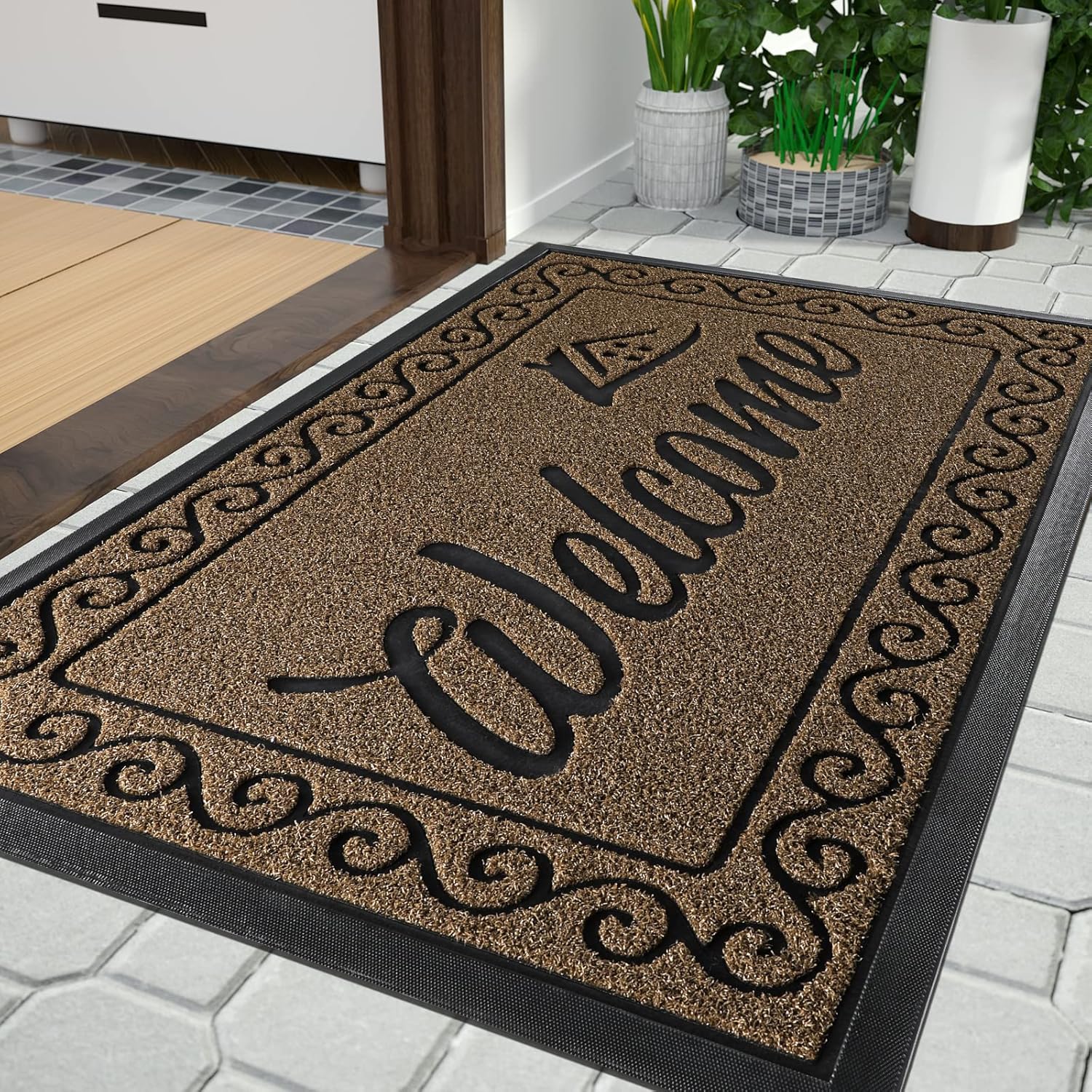 Amazon.com: Yimobra Welcome Mats Outdoor, Heavy Duty Durable Front Door ...