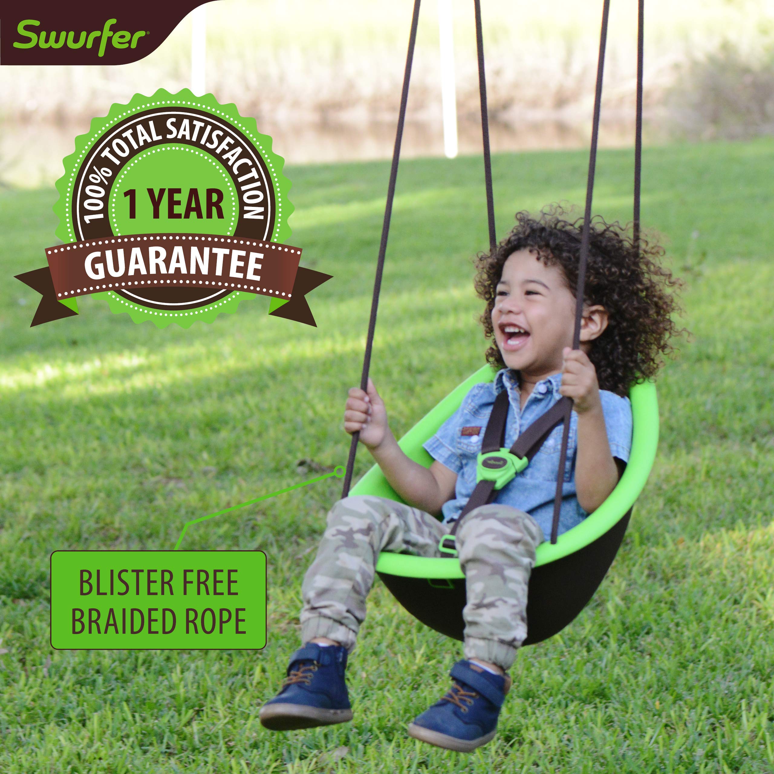 Swurfer Kiwi - Your Child's First Swing with Ergonomic Foam-Lined Shell ...