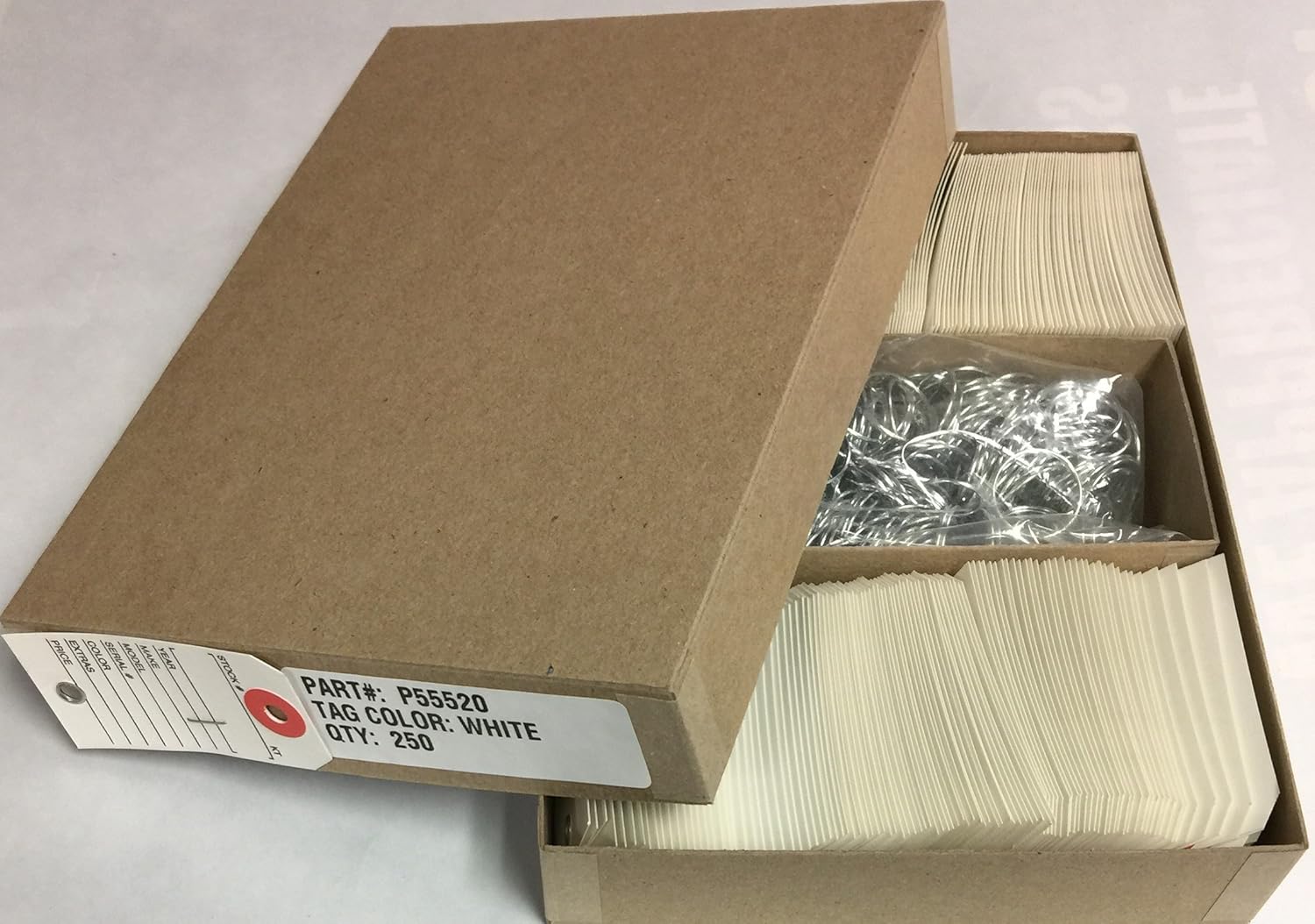 Amazon.com : Paper Key Tag with Metal Rings - White 250 Quantity - (F16 ...