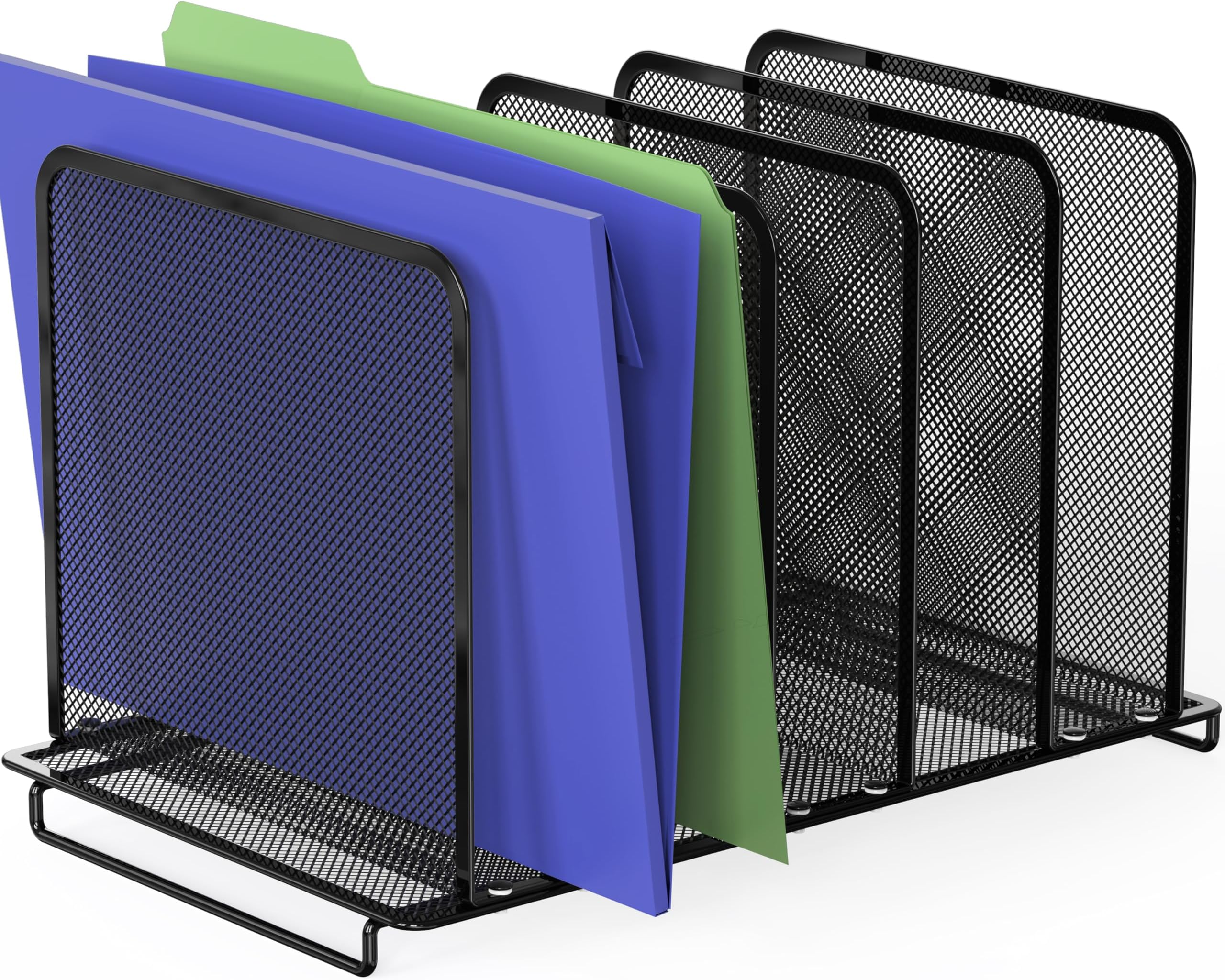 SimpleHouseware Expandable 5 Section Upright File Sorter Organizer ...