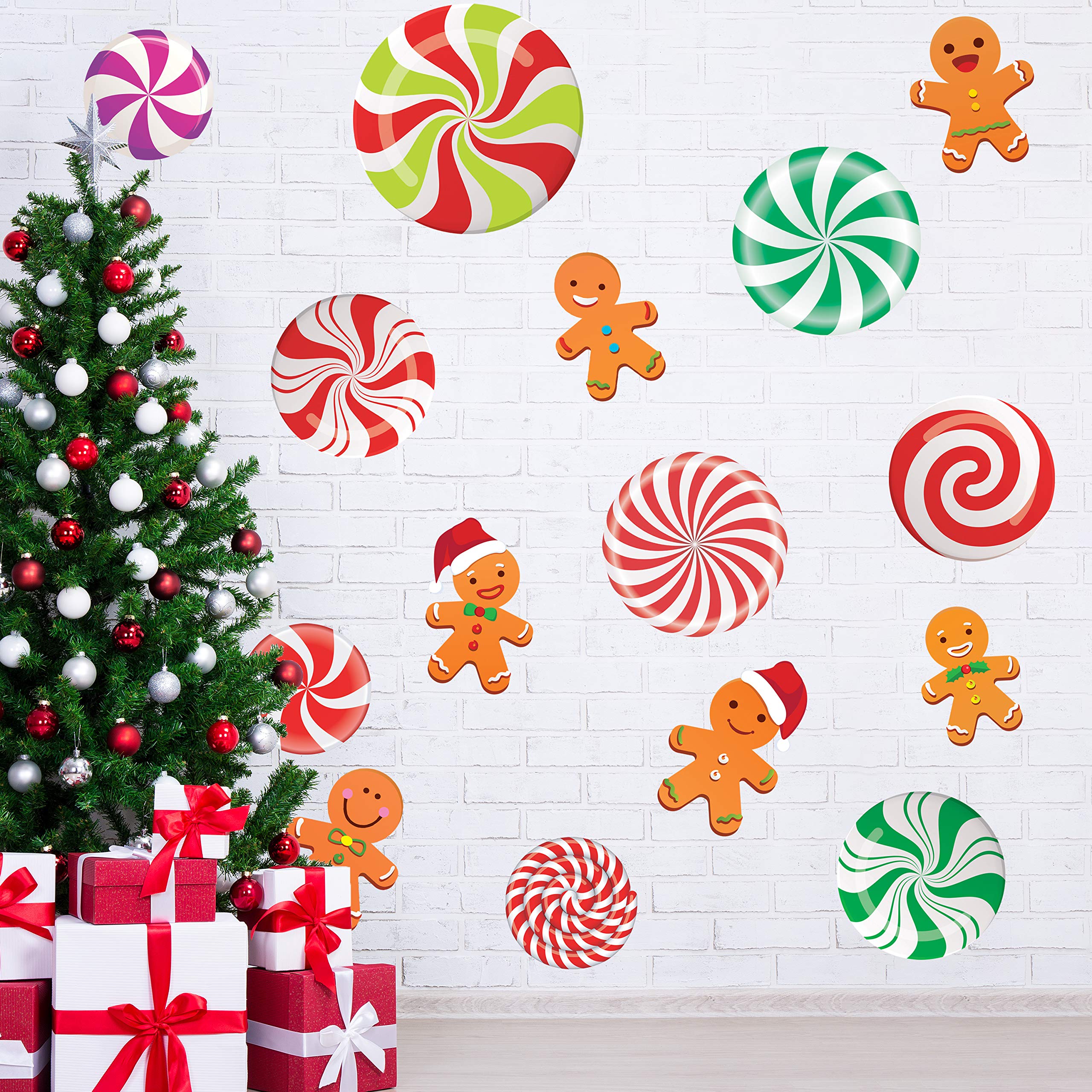 Happy Storm Peppermint Cutouts Gingerbread Cutouts 15PCS Christmas ...