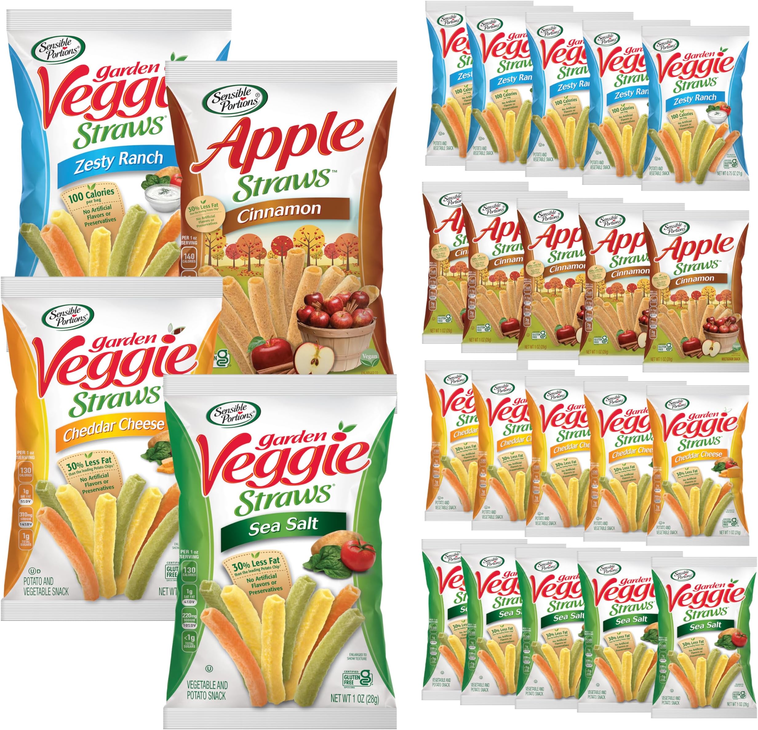 Amazon.com: Sensible Portions Garden Veggie Snack Straws Shape Chips ...