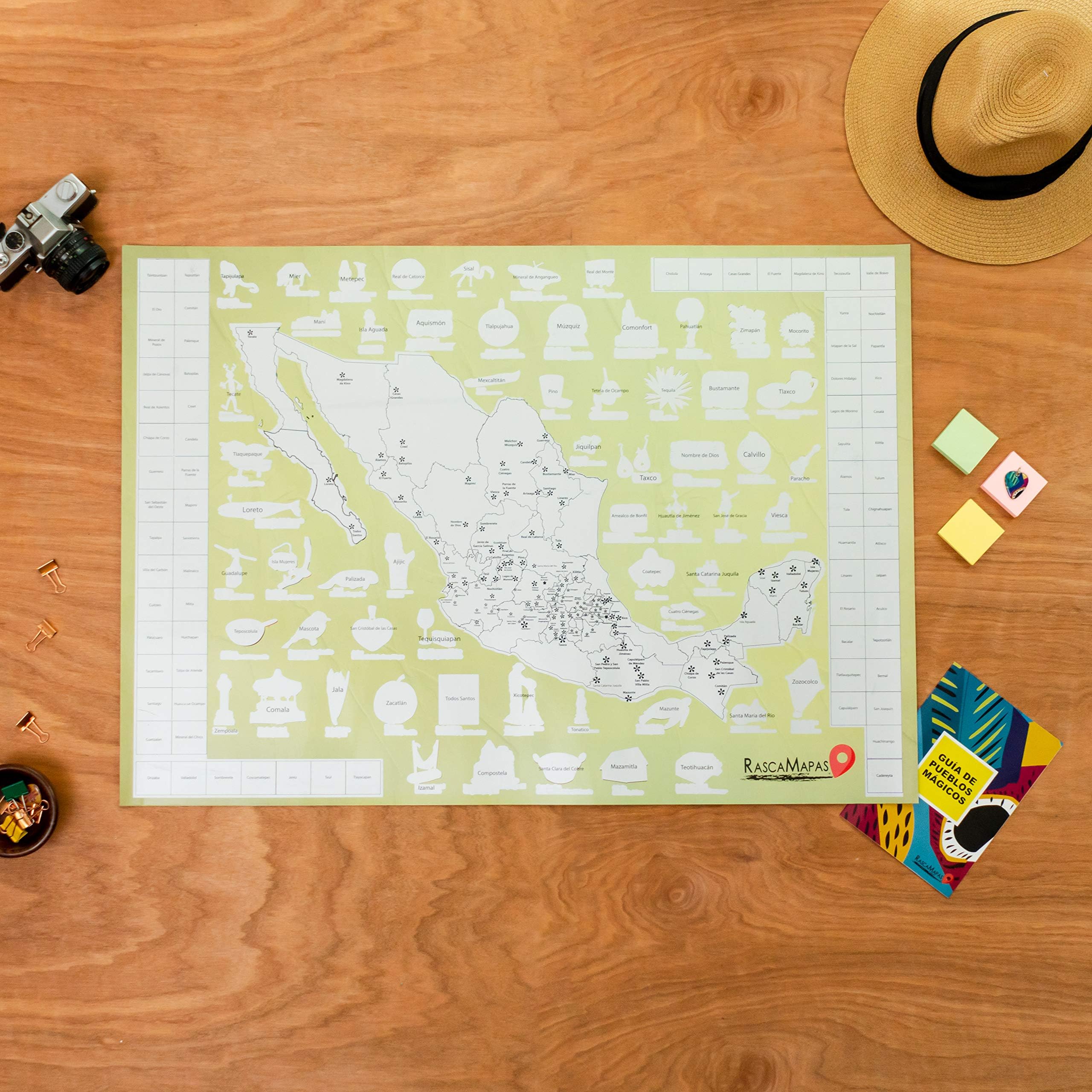 Rasca Mapas - Mapa rascable de los 132 + 45 Pueblos Mágicos de México ...