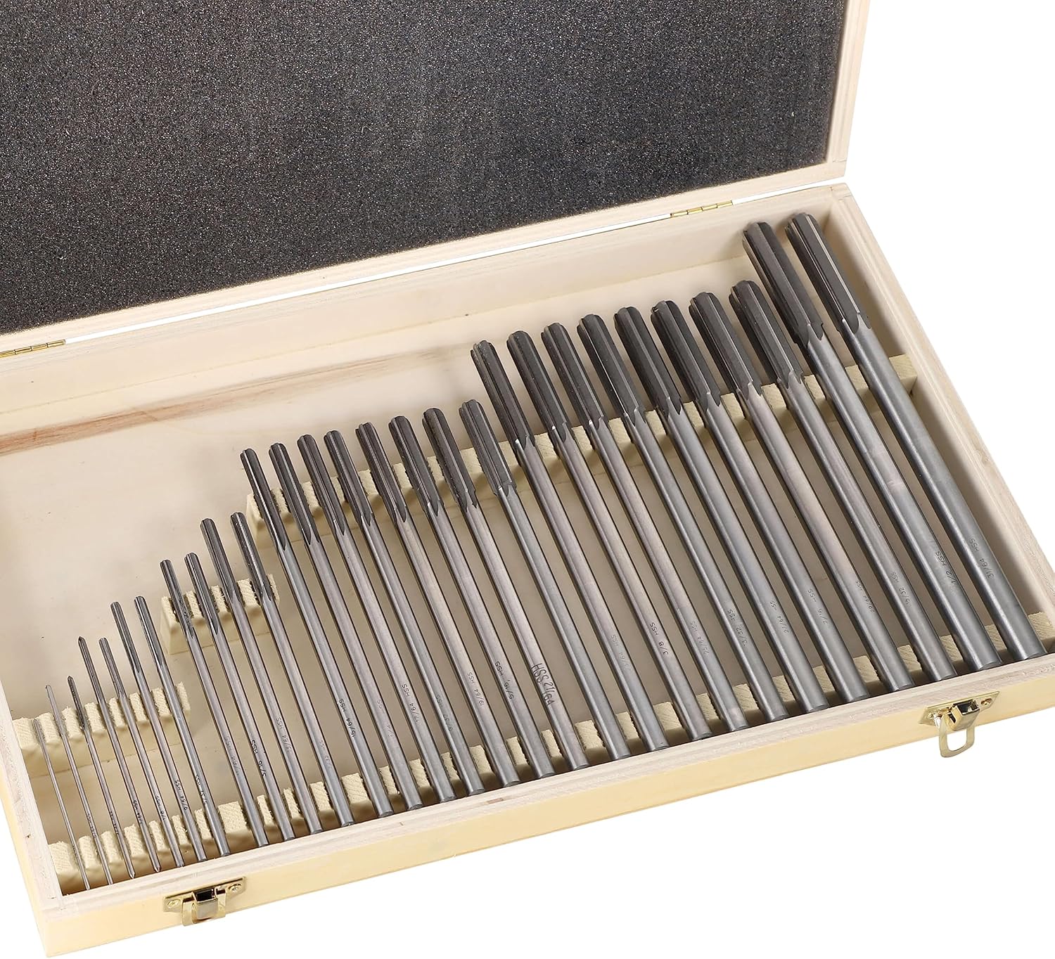 29-Piece H.S.S Chucking Reamer Set - 1/16" to 1/2" by 1/64", HSS M2 ...