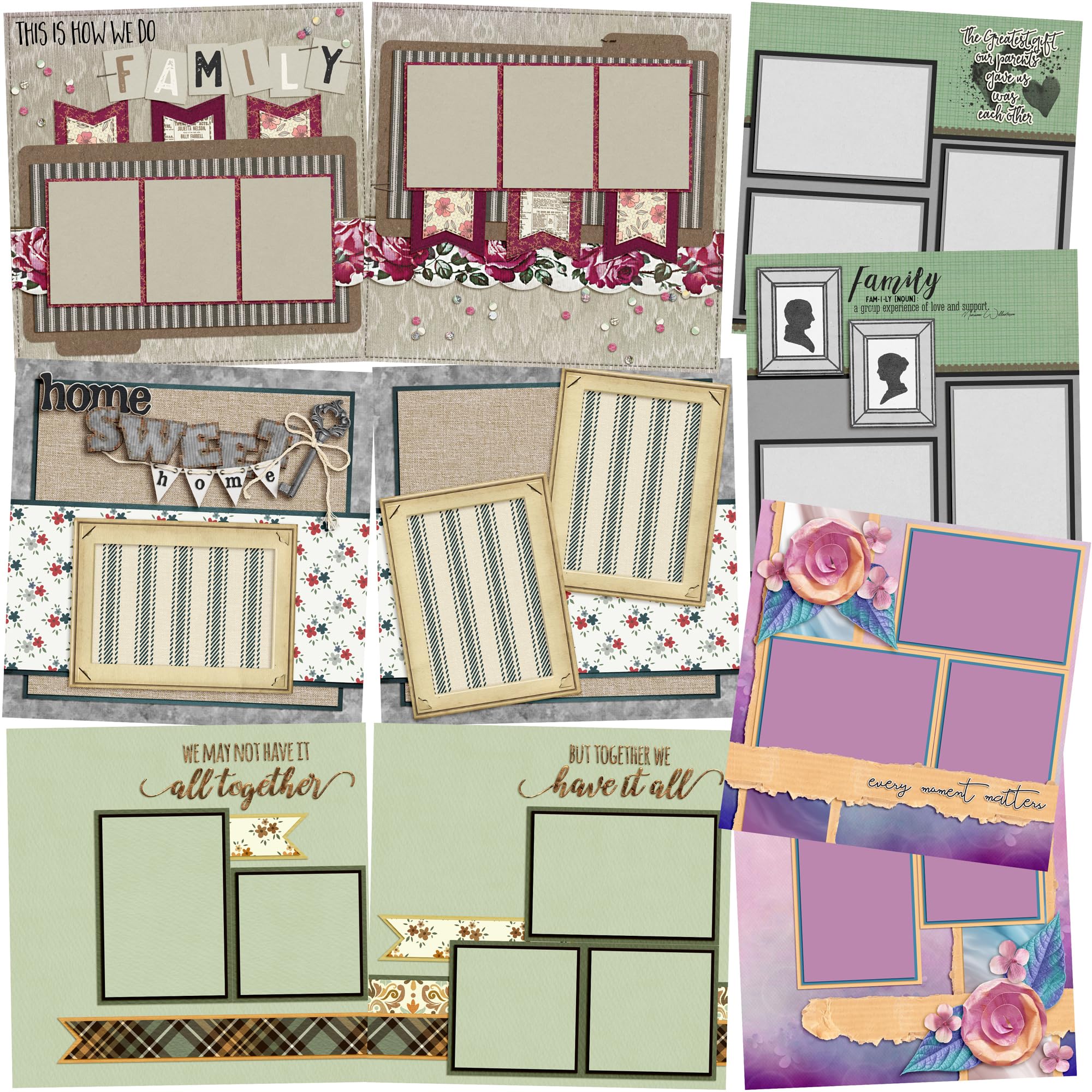 Double Page Scrapbook Layouts 2 Page Gather Together Fall Themed