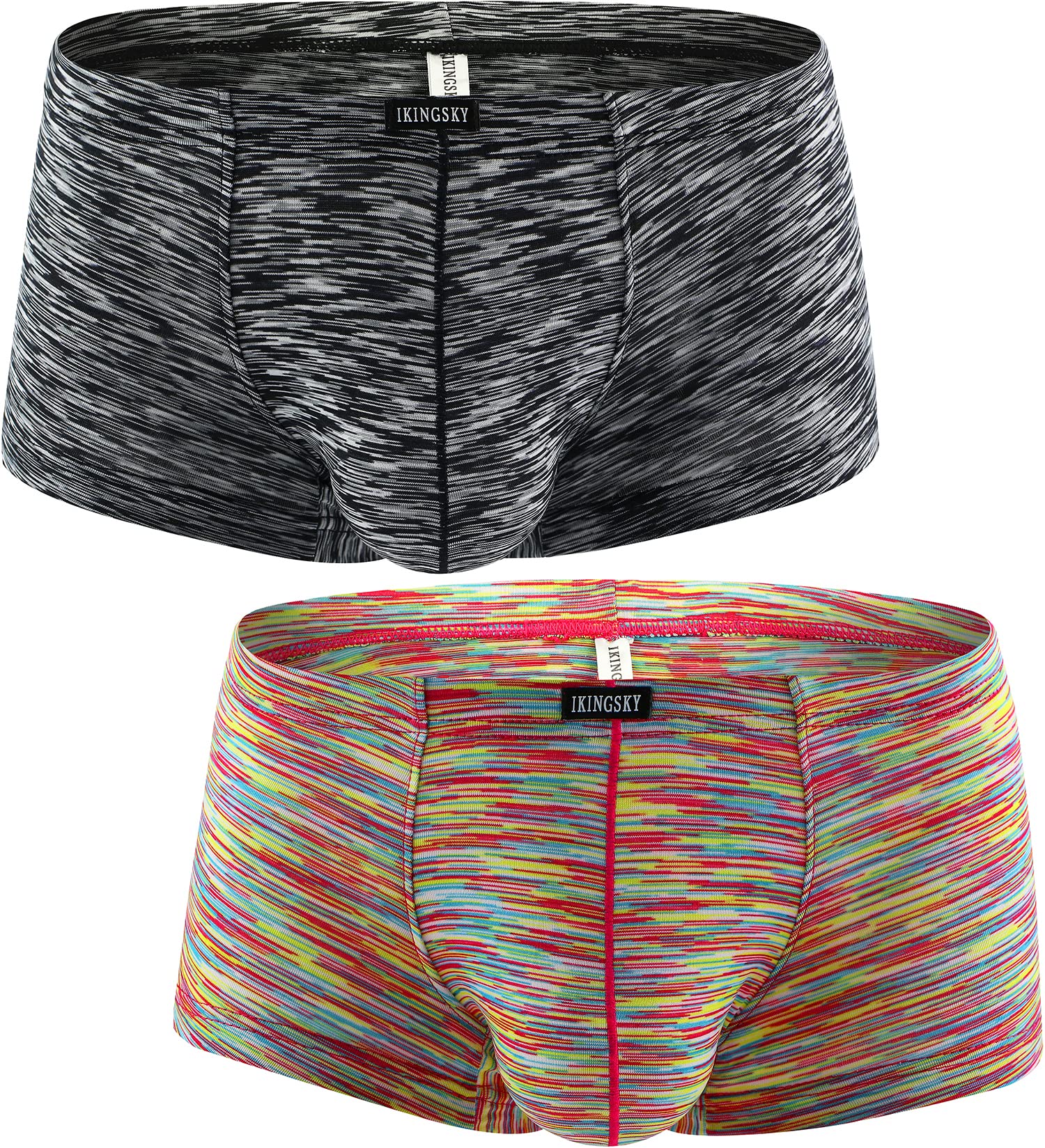 IKINGSKY Men's Stretch Boxer Briefs Underwear Sexy Low Rise Men Pouch ...