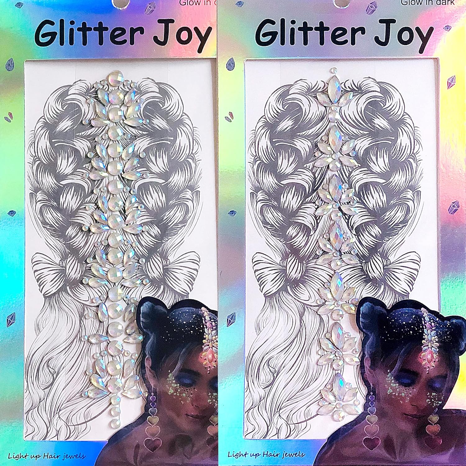 Amazon.com : Luminous Body Jewels Sticker Grow in Dark Hair Body Gems ...