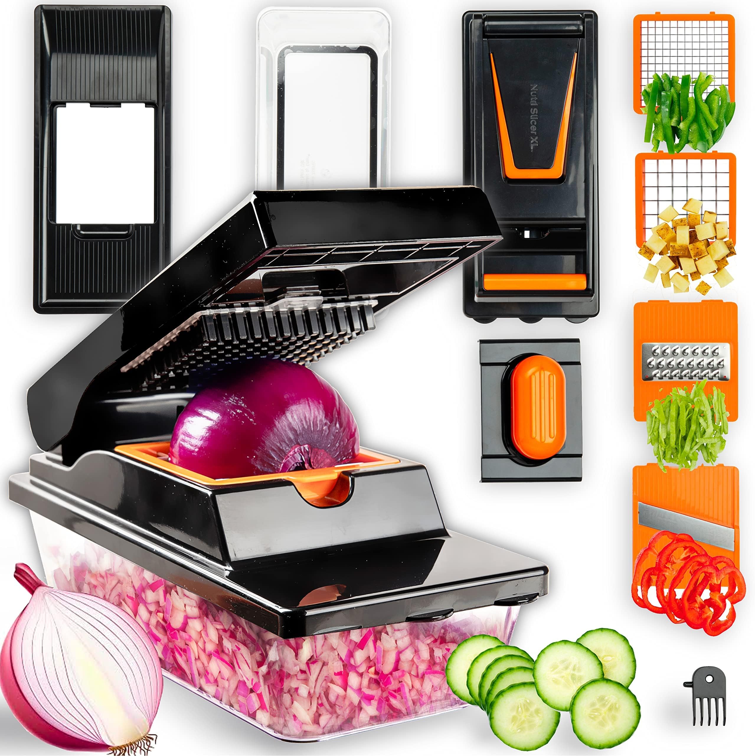 Amazon.com: Nutrislicer XL Vegetable Chopper with Container, 2 in 1 ...