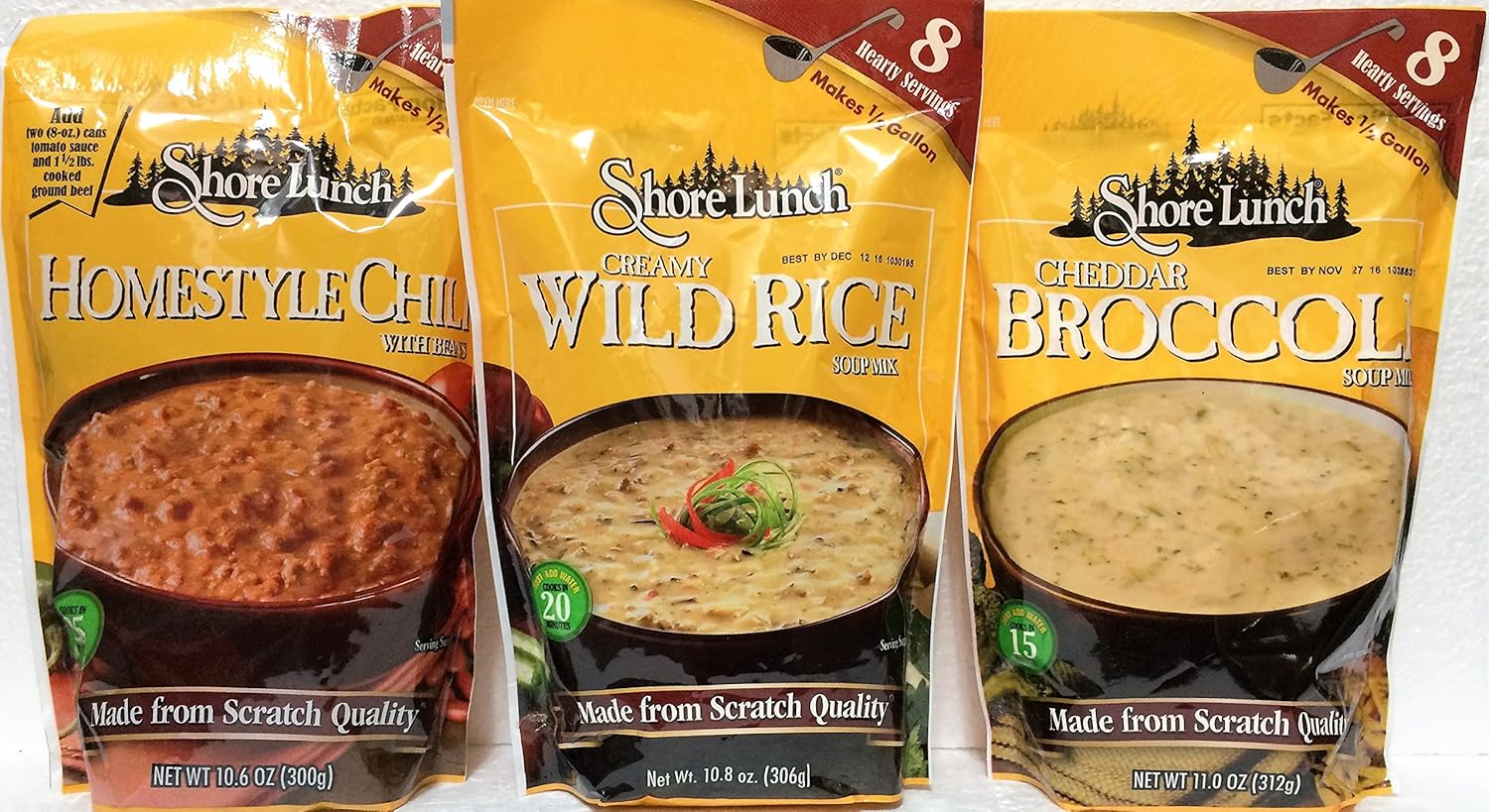 Amazon.com : Shore Lunch Soup Mix 3 Pack Bundle - Wild Rice, Cheddar ...