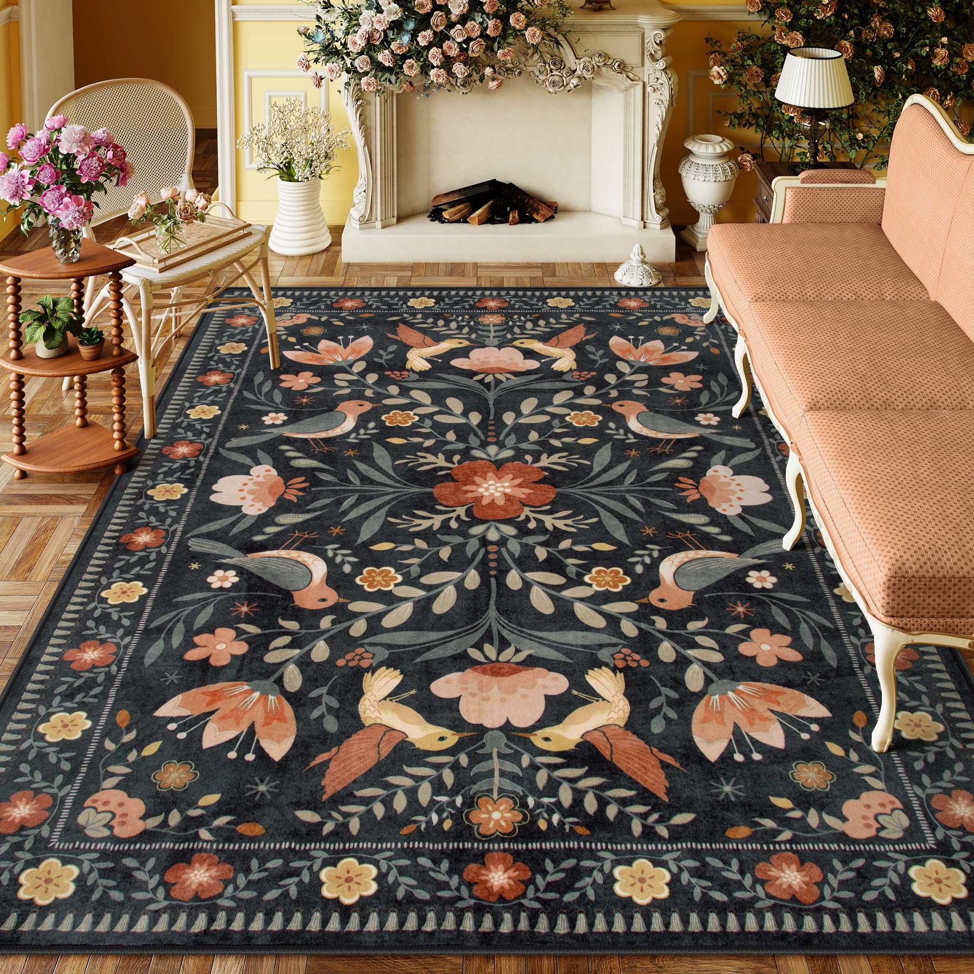 Amazon.com: Moynesa Boho Bird Area Rugs 9x12 Living Room Rug, Washable ...