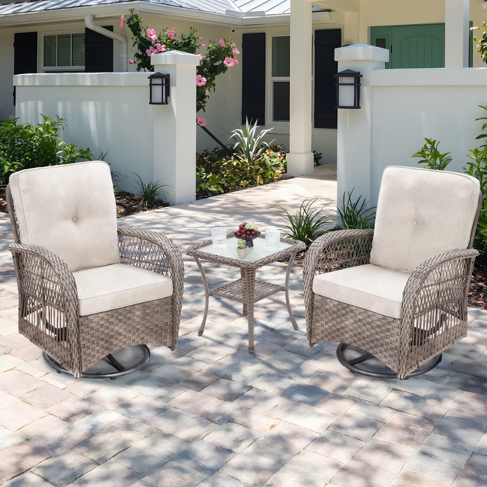 Amazon.com: Joyside Outdoor Swivel Rocker Patio Chair Set of 4 and 2 ...