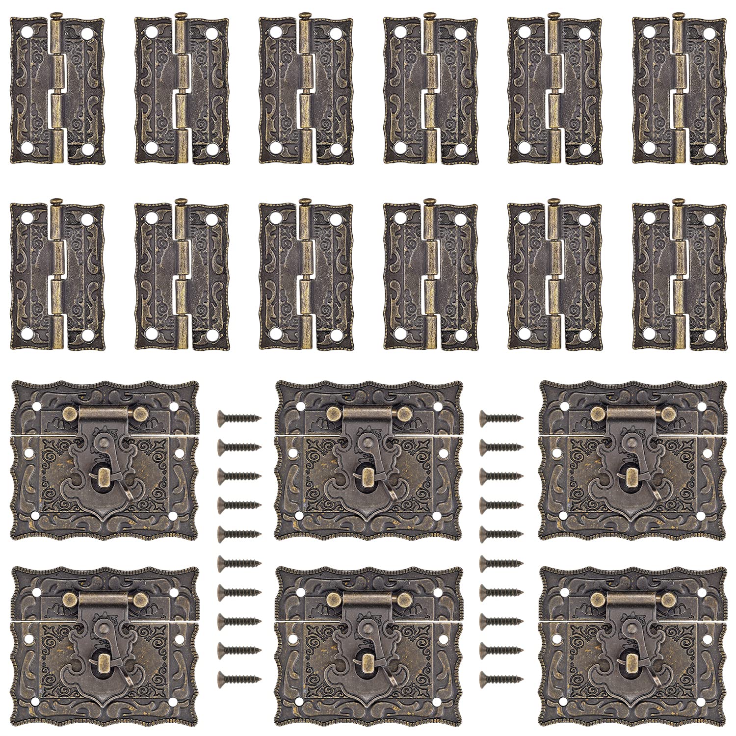 Jewelry Box Hinges 6 Pieces Retro Design Decorative Locking Hinges ...