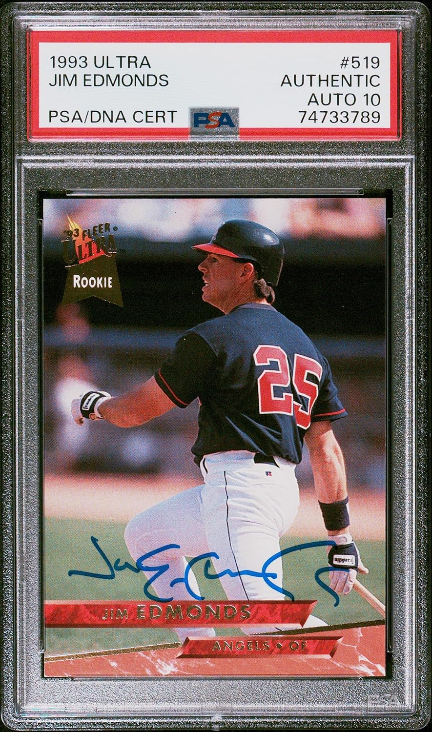 Amazon.com: Jim Edmonds 1993 Fleer Ultra Signed Baseball Rookie Card ...
