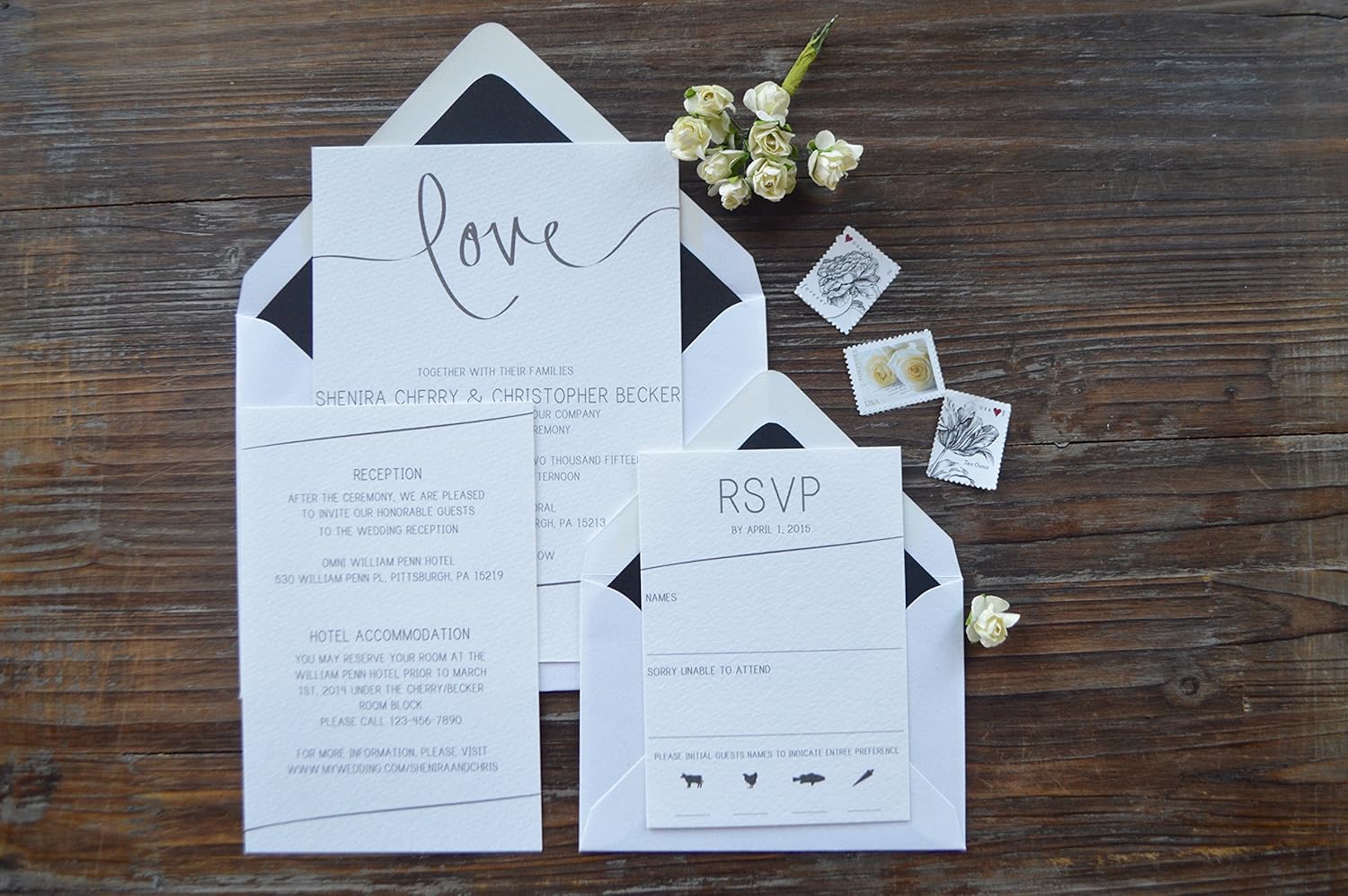 Amazon.com: Love Ribbon Wedding Invitation Suite - Set of 25 : Handmade ...