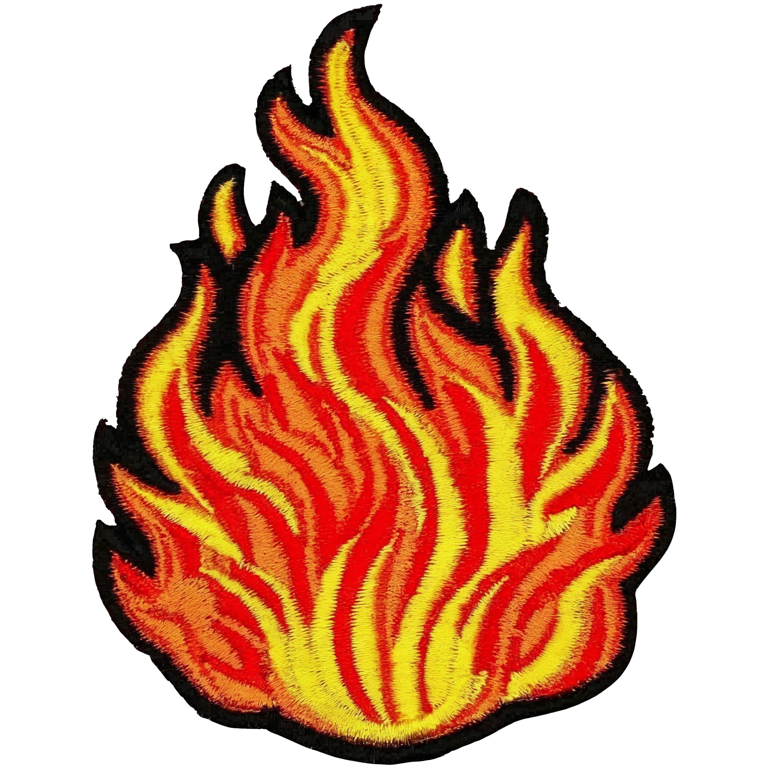Amazon.com: 3.5" Flame Iron On Patch | Embroidered Flames Camping ...