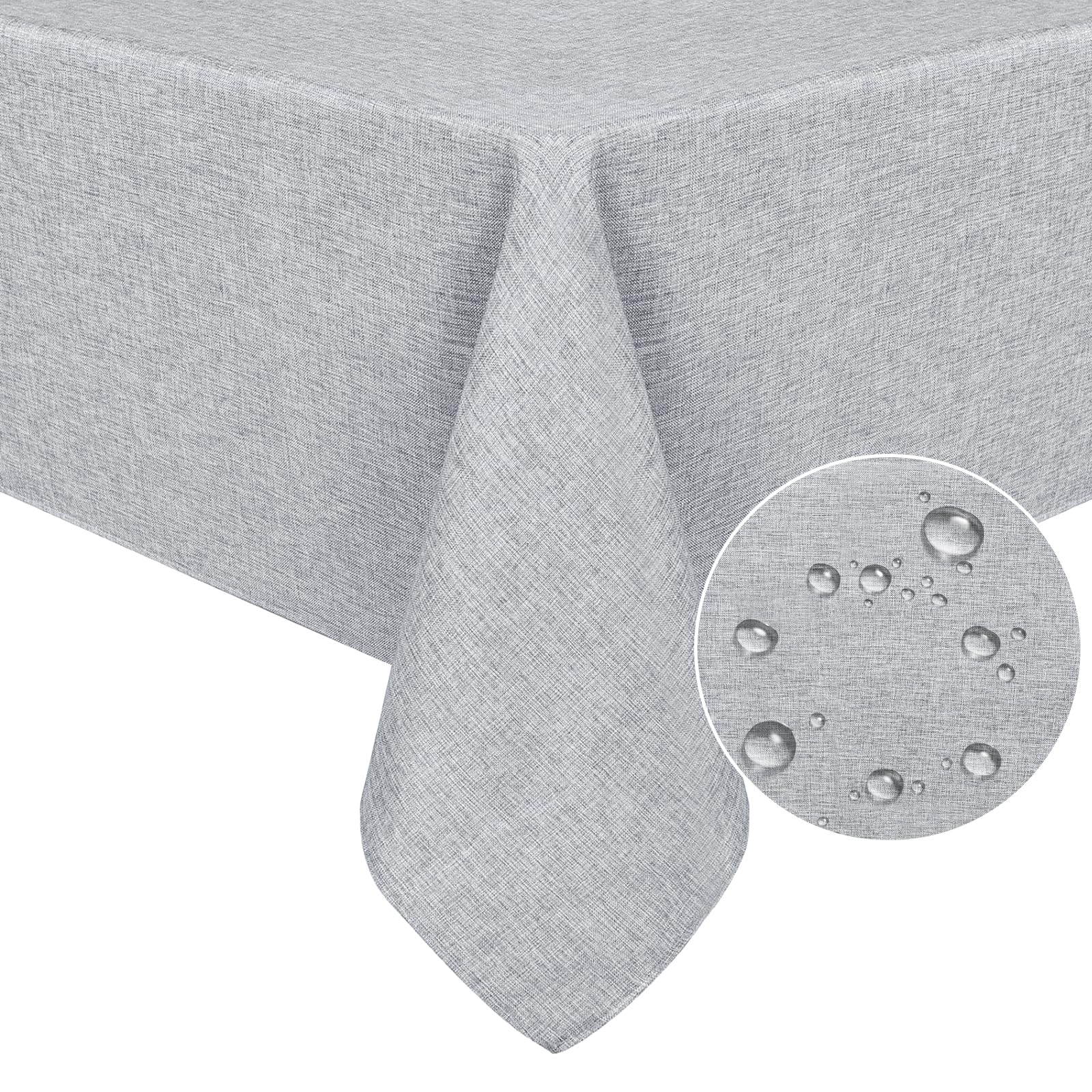 Amazon.com: HolaFish Rectangle Tablecloth Linen Textured Waterproof ...