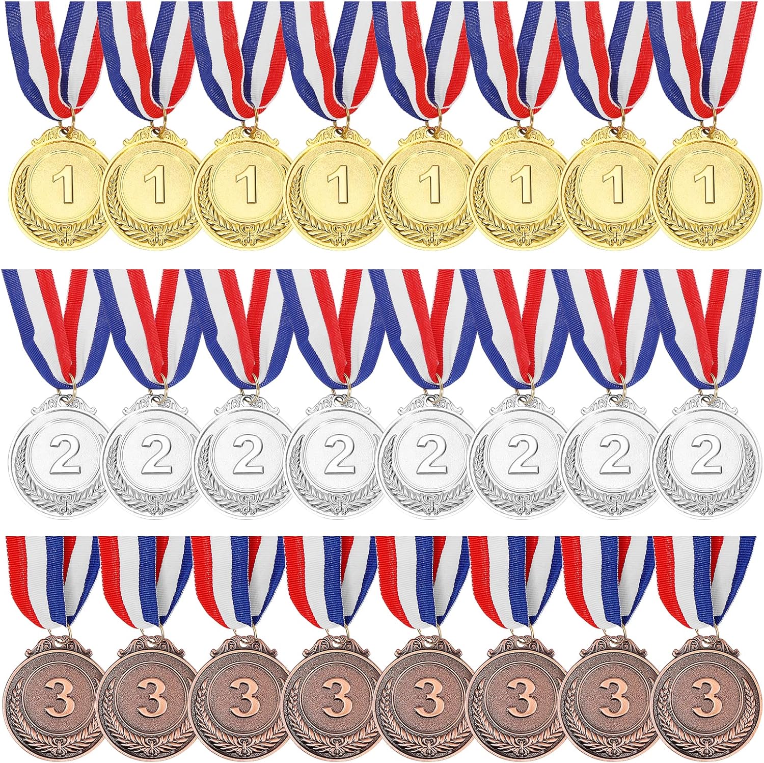 Buy Caydo Gold Silver Bronze Award Medals Winner Medals with Neck ...