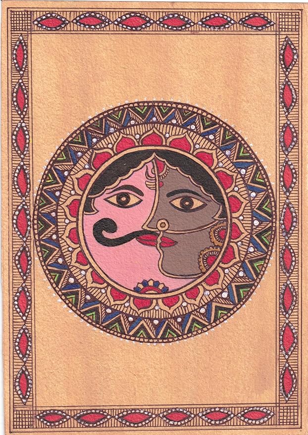 Madhubani Painting | Lord Ardh Narishwar | By Sapna Goel | Rang Sangam ...