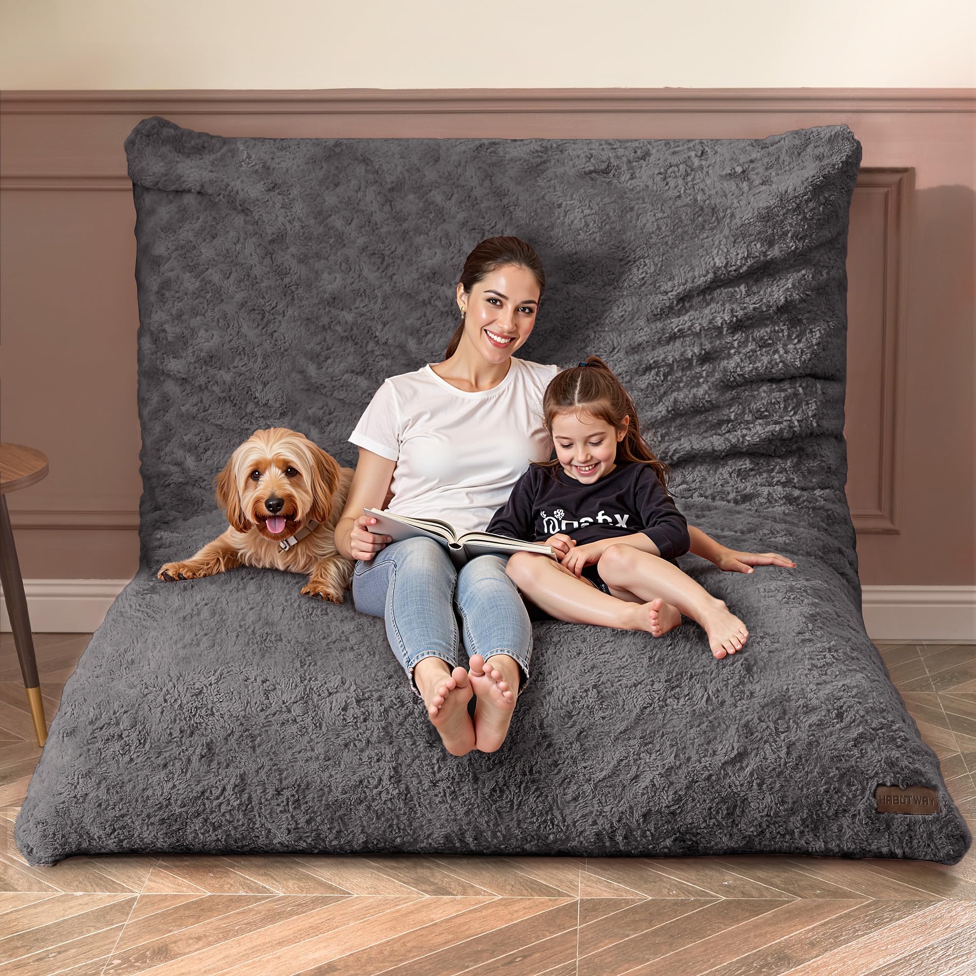 Amazon.com: HABUTWAY 3 in 1 Bean Bag Chair, Memory Foam Bean Bag Chair ...