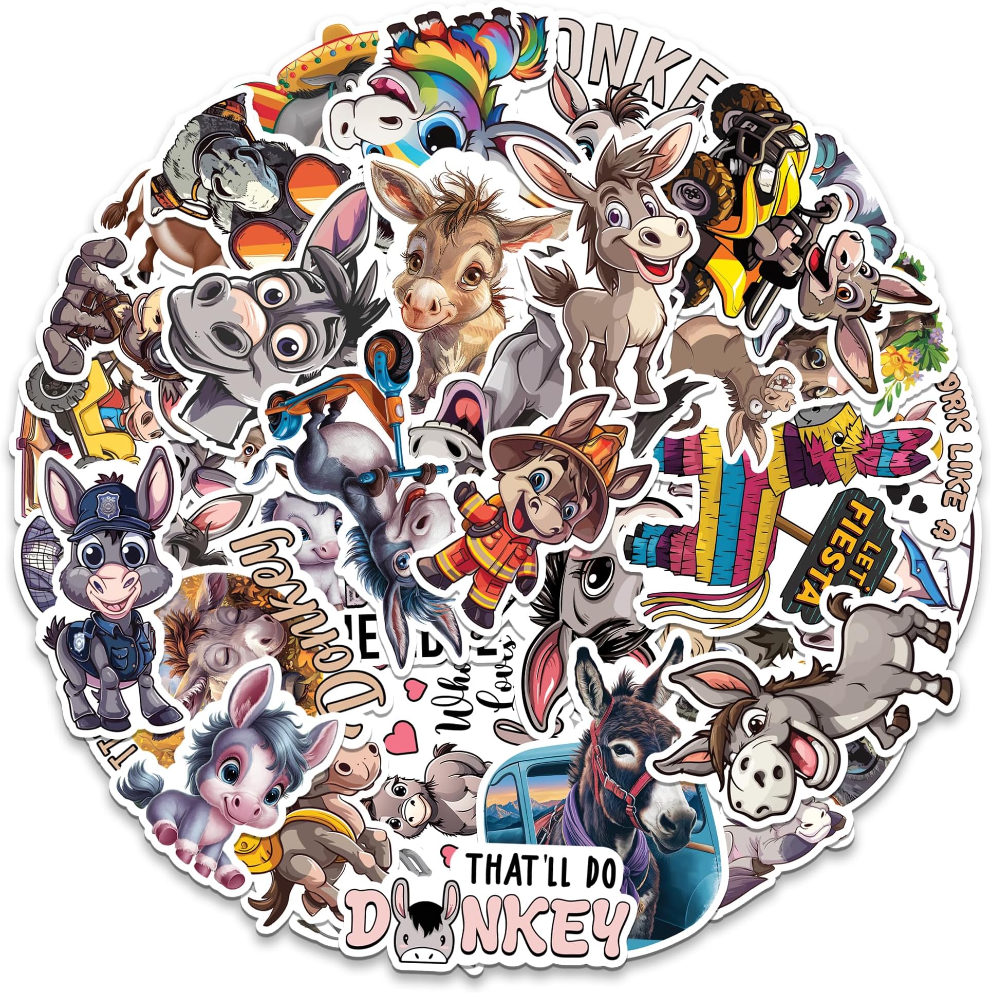 Amazon.com - Donkey Funny Cool Sticker - 3" Laptop Sticker - Waterproof ...