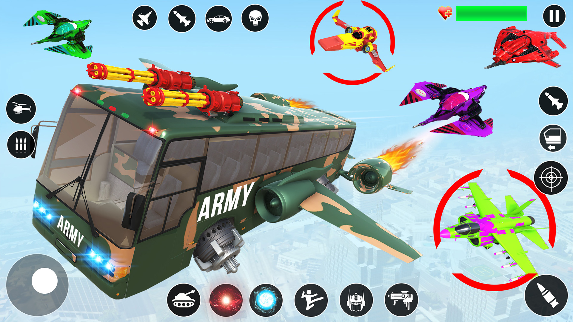 US Army Robot Tanks Of War Robot Transform Flying School Bus ...