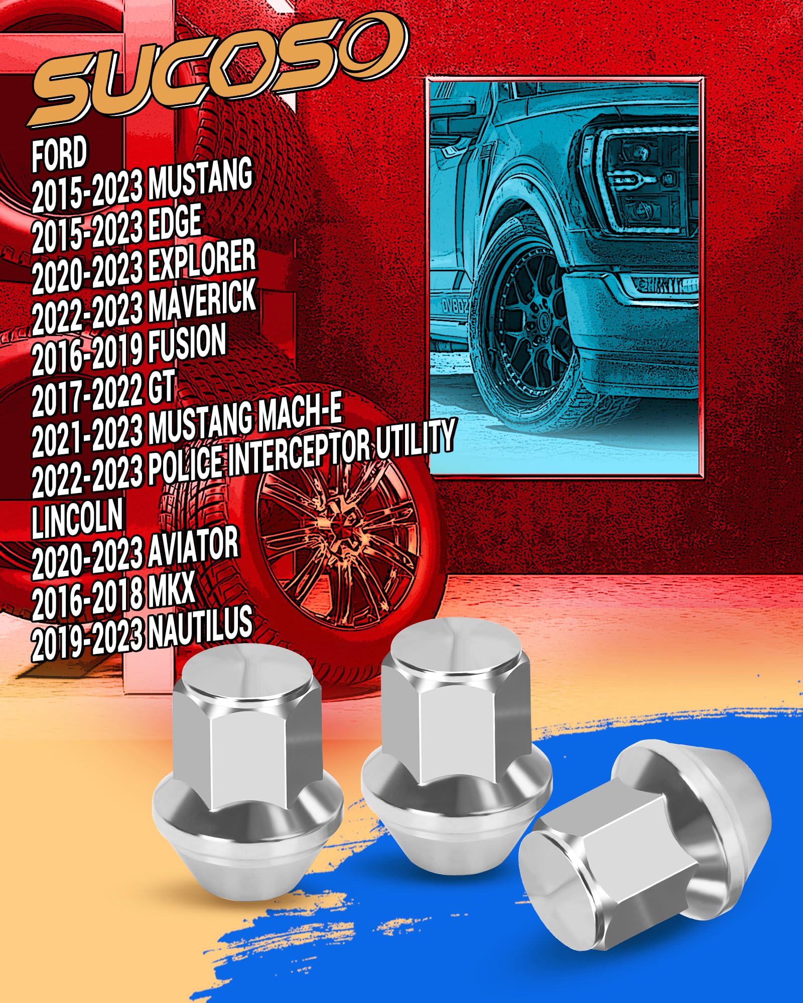 Snapklik.com : 20Pcs 14x15 OEM/Stock Lug Nuts For Ford Mustang Edge ...