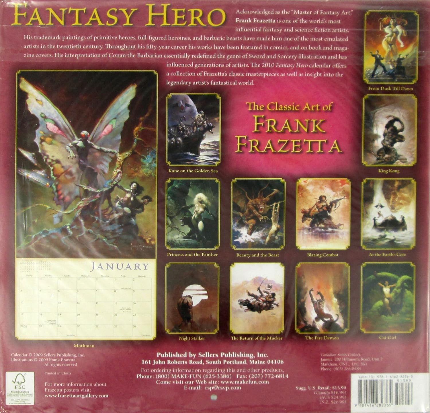 Fantasy Hero 2010 Calendar: The Classic Art of Frank Frazetta: Frank ...