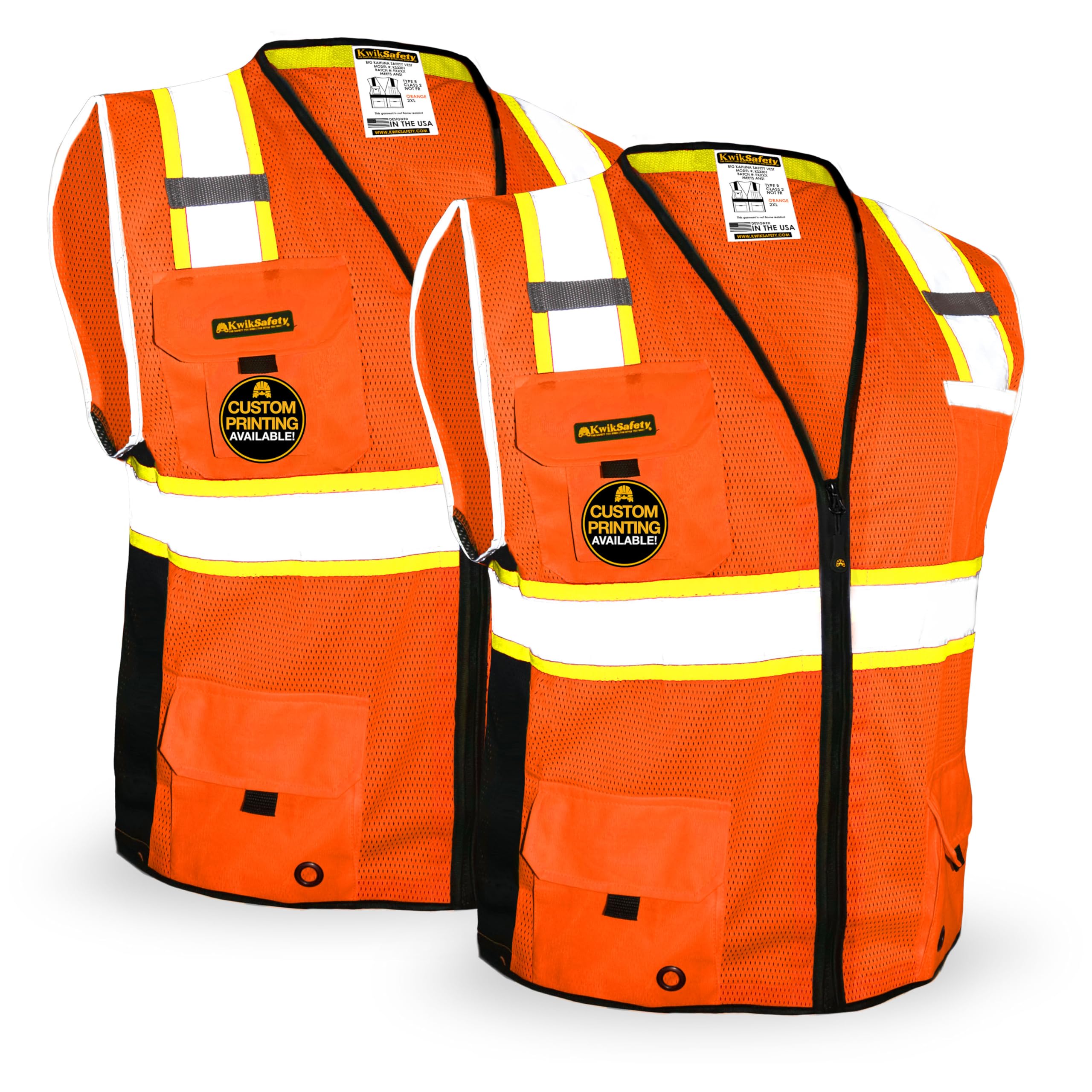 Snapklik.com : Charlotte, NC - BIG KAHUNA Safety Vest 2 PACK Class 2 ...