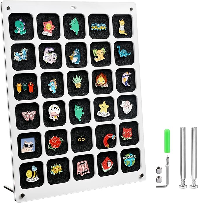 Amazon.com: Clear Acrylic Pin Collection Display,Dust-Free Table Top ...