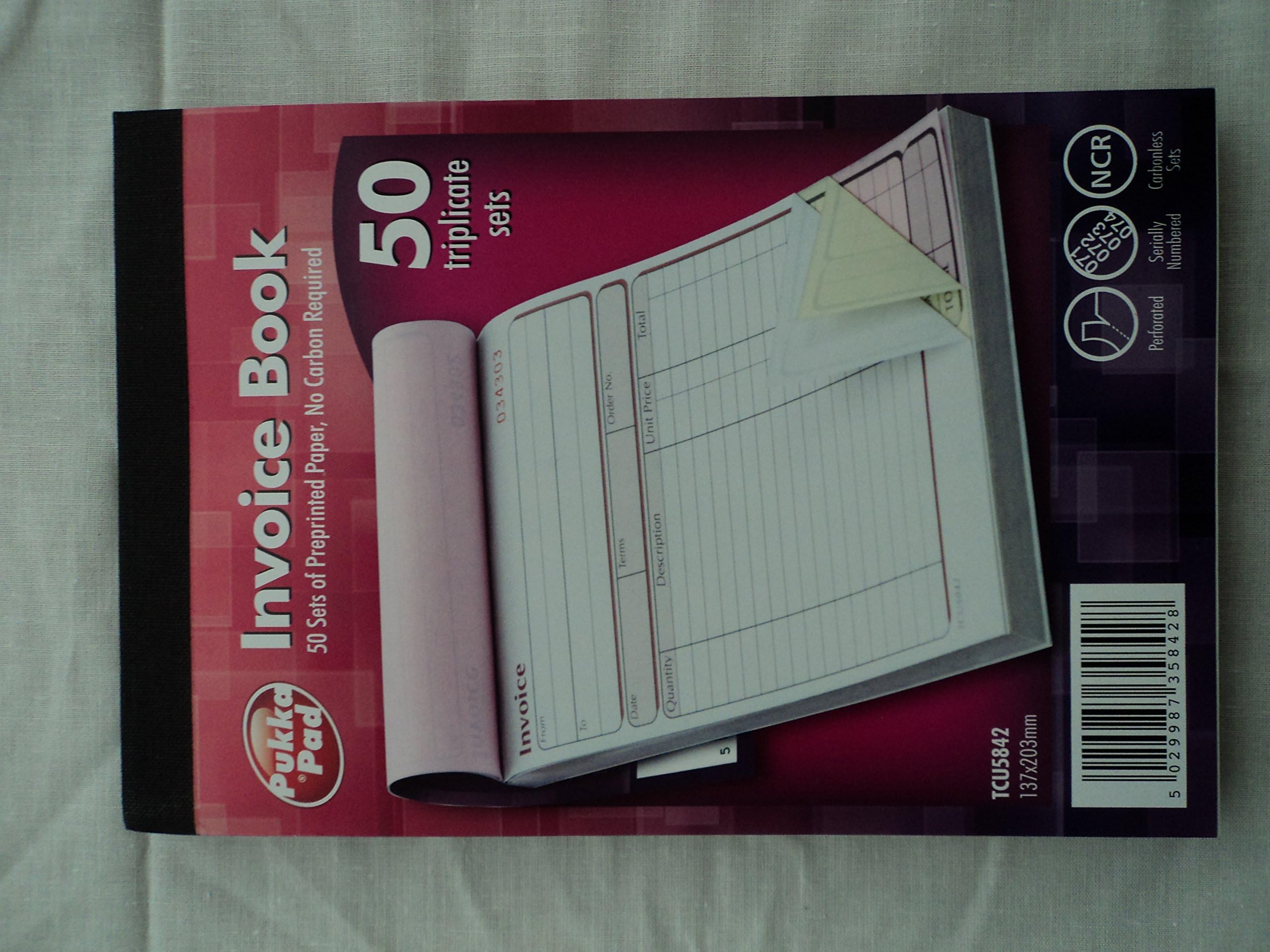 Pukka Pad, Duplicate Invoice Book 203 x 137mm Pack of 5 : Amazon.co.uk: Stationery & Office Supplies