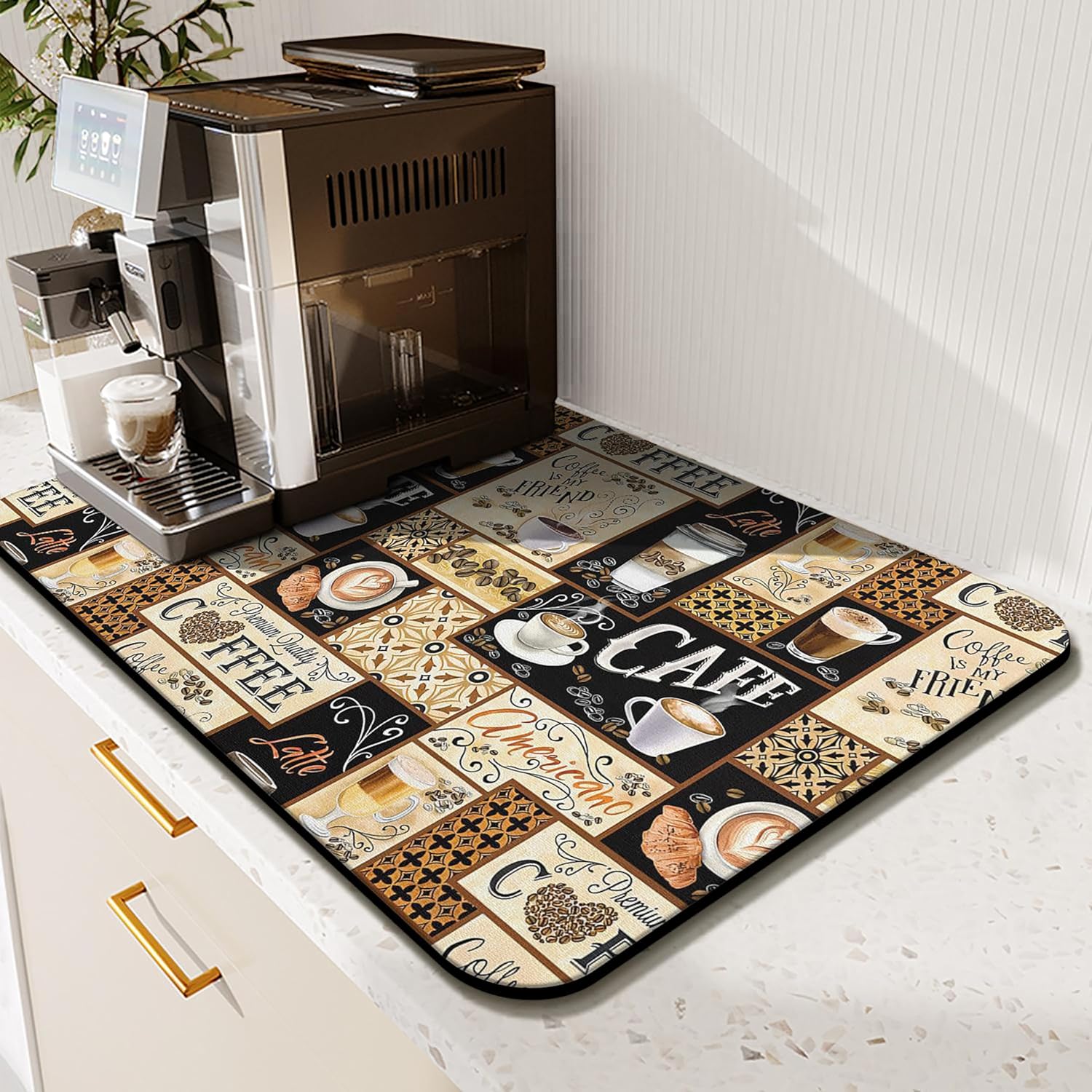 Amazon.com: Fun Coffee Mat 19inx12in,Coffee Bar Mat for Countertops ...