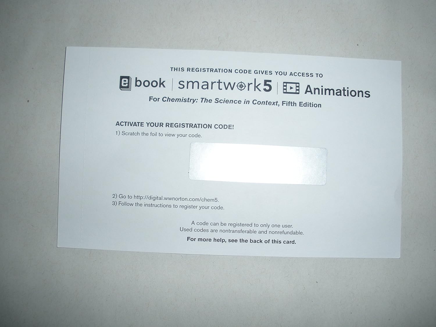 Smartwork5 Printed Access Card for Use with Chemistry: The Science in ...
