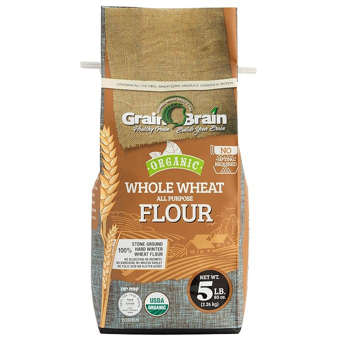 Amazon.com : Grain Brain Organic Whole Wheat All purpose flour, No ...