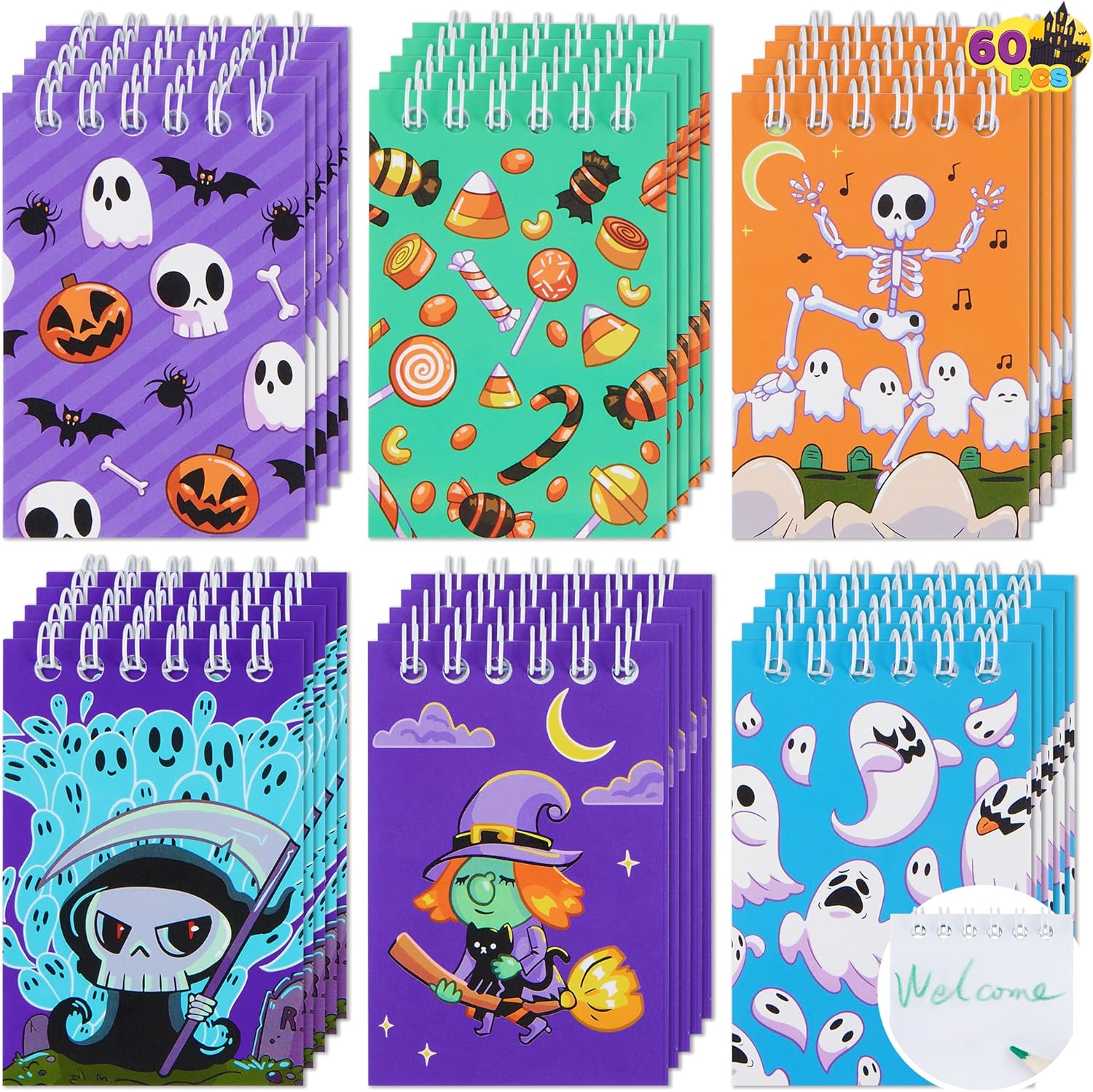 Amazon.com: JOYIN 60 PCS Halloween Notepad Set (6 Designs), Halloween ...