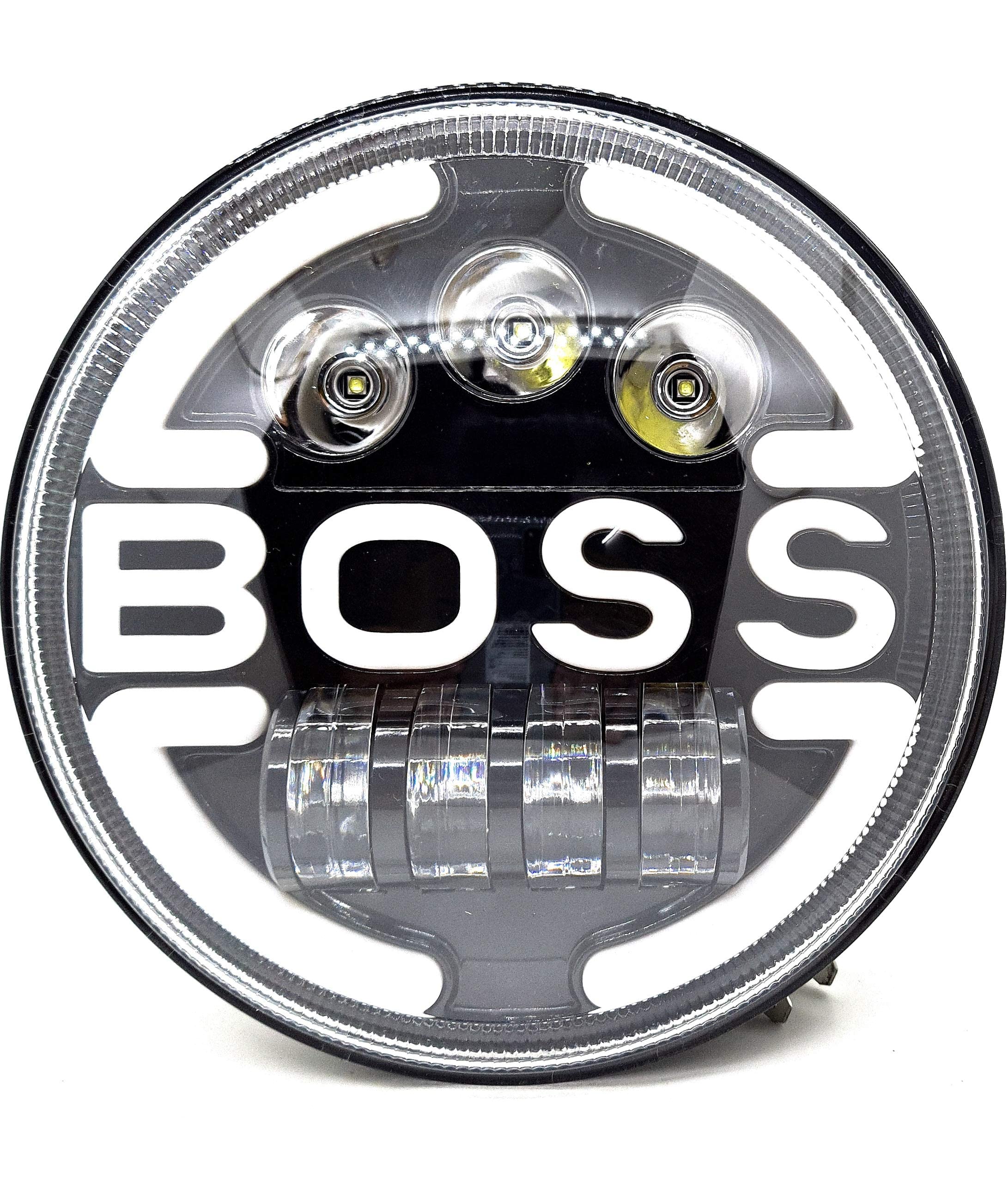 Buy BOSS Round Headlight Compatible with Royal Enfield; Jeep & Harley ...