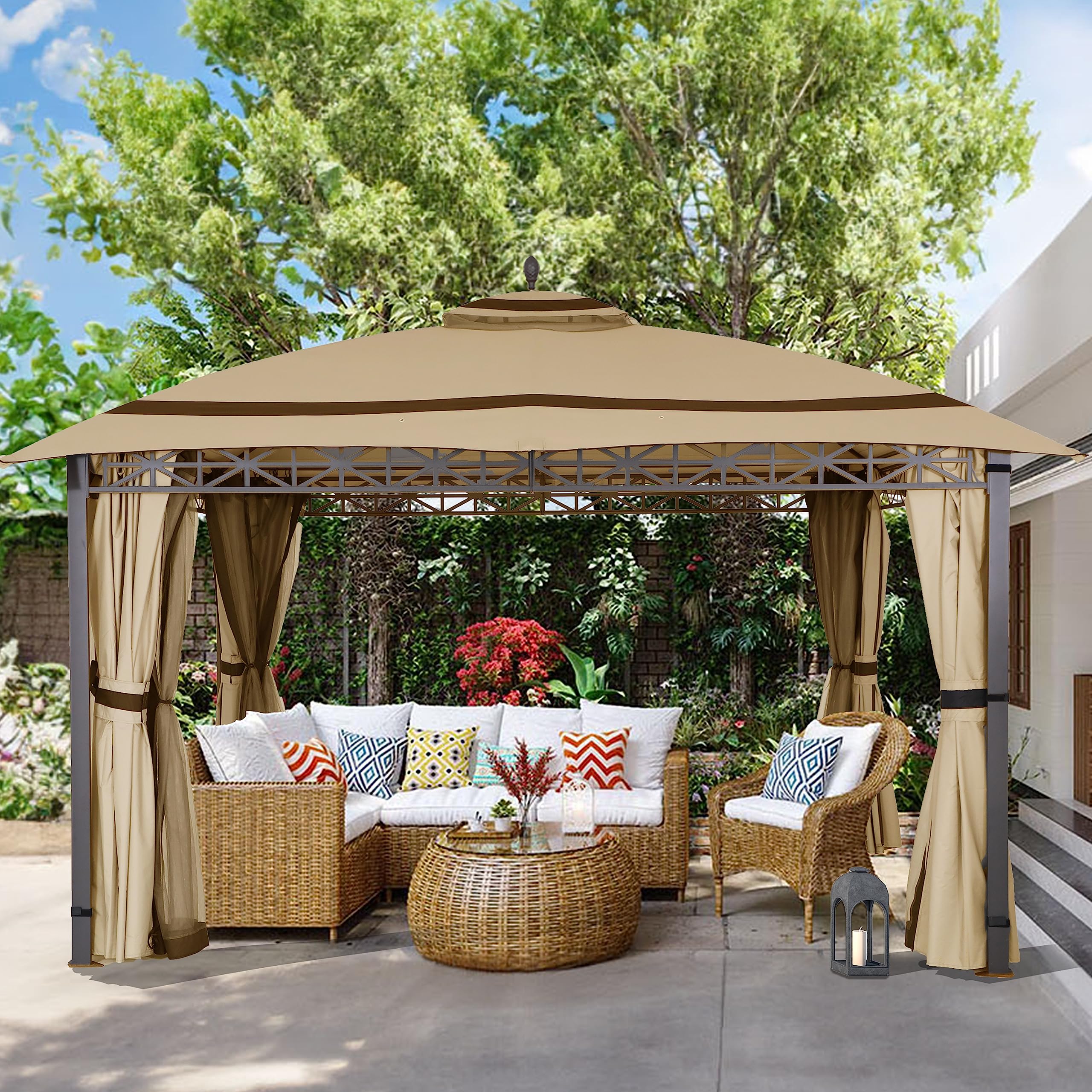 CHARMELEON 11x13 Gazebo for Patio, Gazebo with Curtains & Netting ...