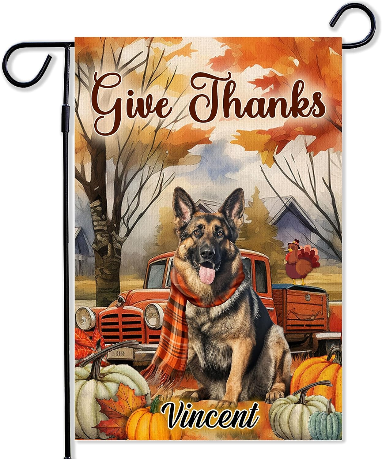 Amazon.com : Padovo Personalized German Shepherd Garden Flag Custom ...