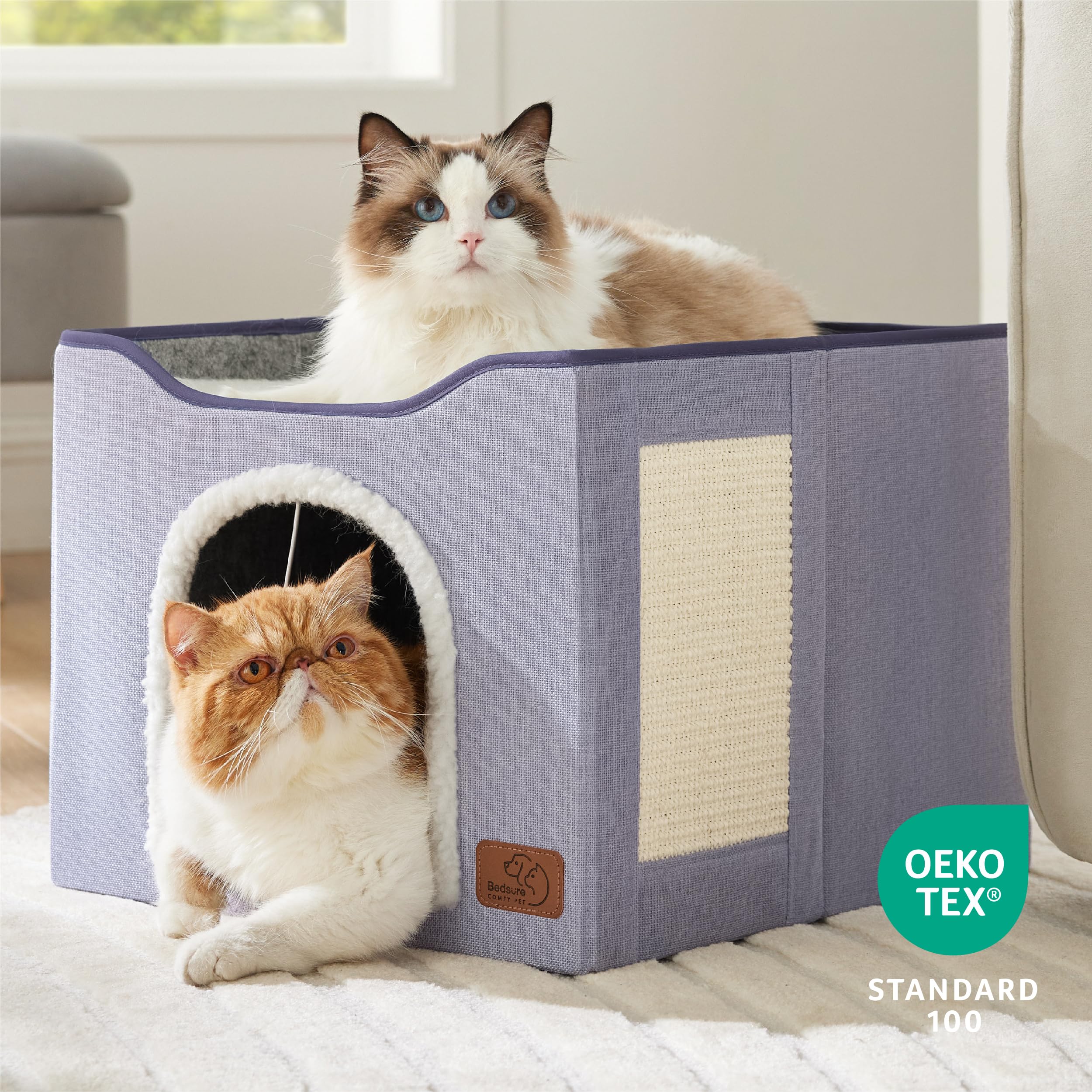 Snapklik.com : Bedsure Cat Beds For Indoor Cats - Large Cat Cave For ...