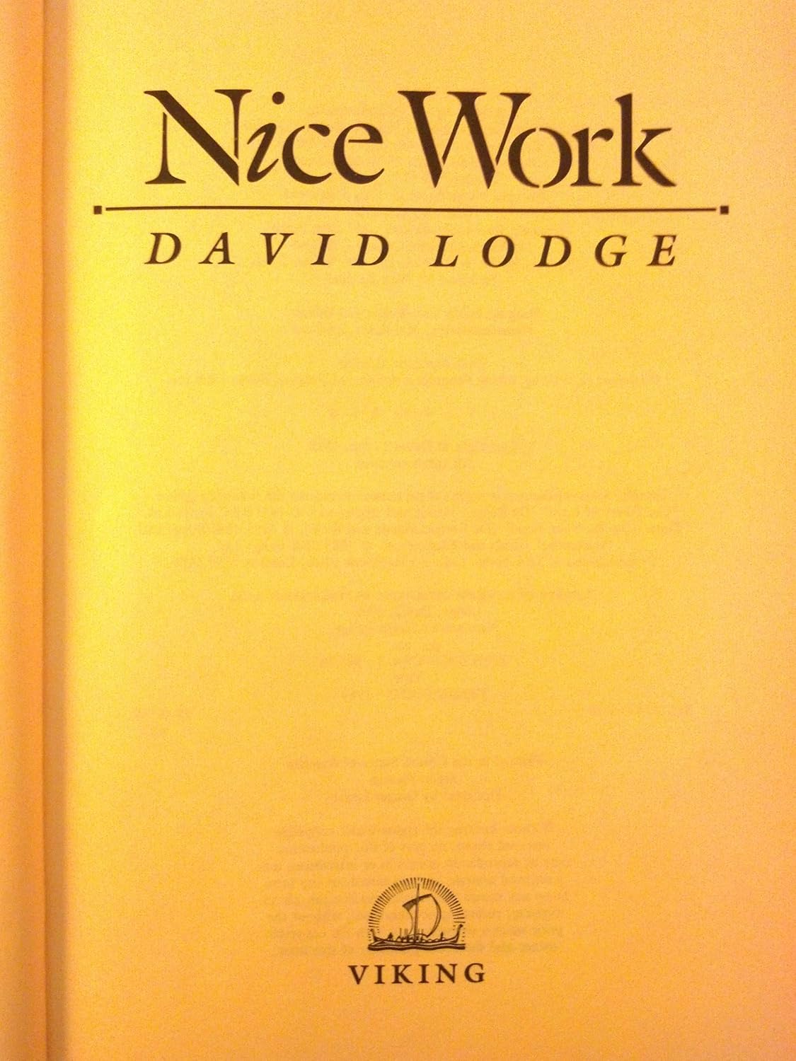 Nice Work: Lodge, David: 9780670828067: Amazon.com: Books