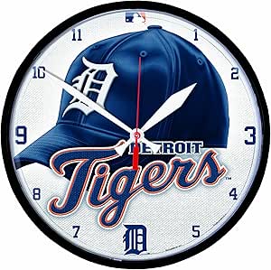Amazon.com : MLB Detroit Tigers Round Clock : Sports Fan Wall Clocks ...