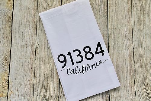 Amazon.com: Personalized ZIP CODE City or State Residence Tea Towel ...