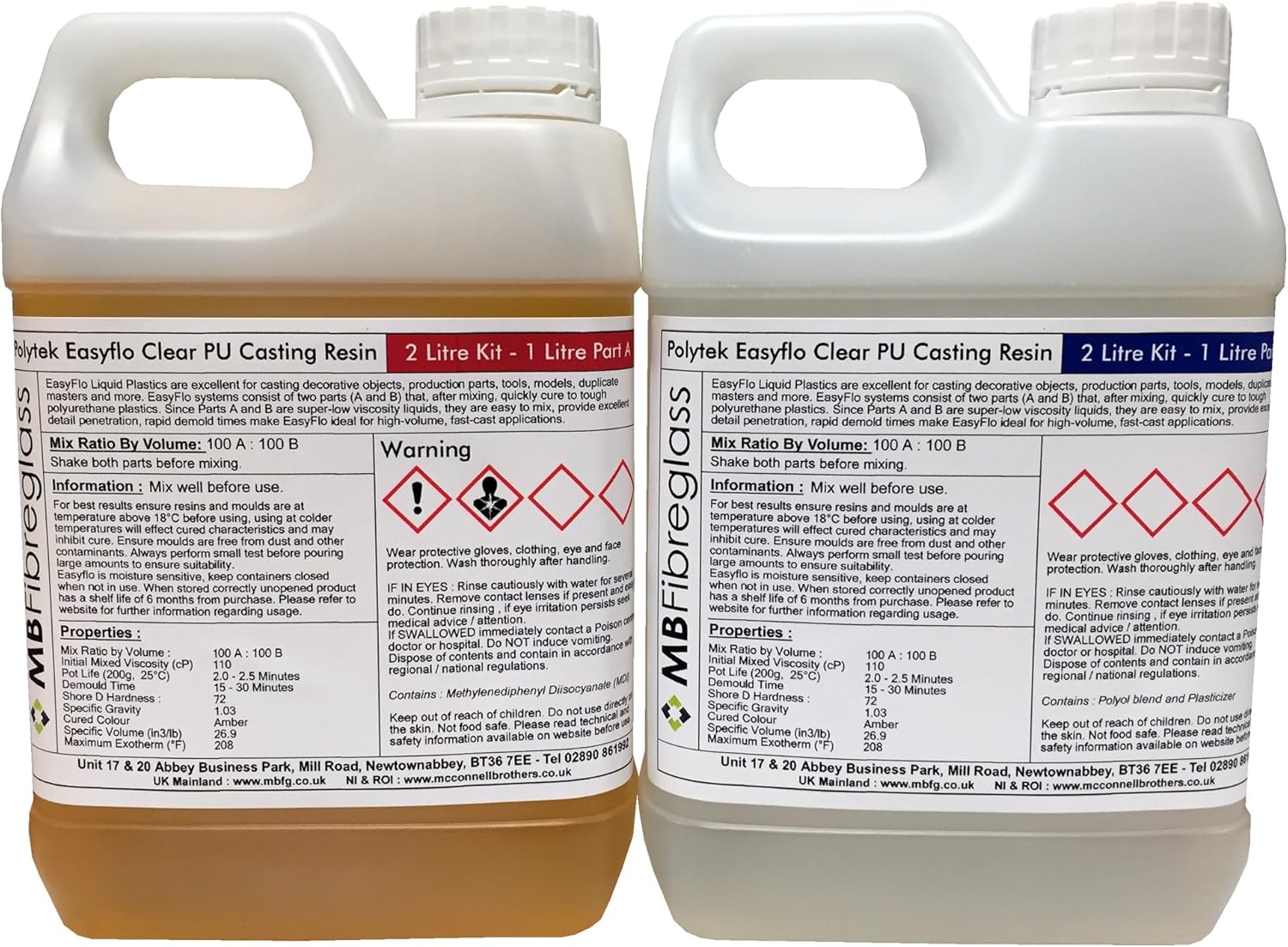 Polycraft EasyFlo Clear Polyurethane Liquid Plastic Casting Resin 2 ...