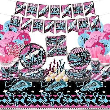Amazon.com: KEFAN Cheerleading Party Decorations, Cheerleading Birthday ...