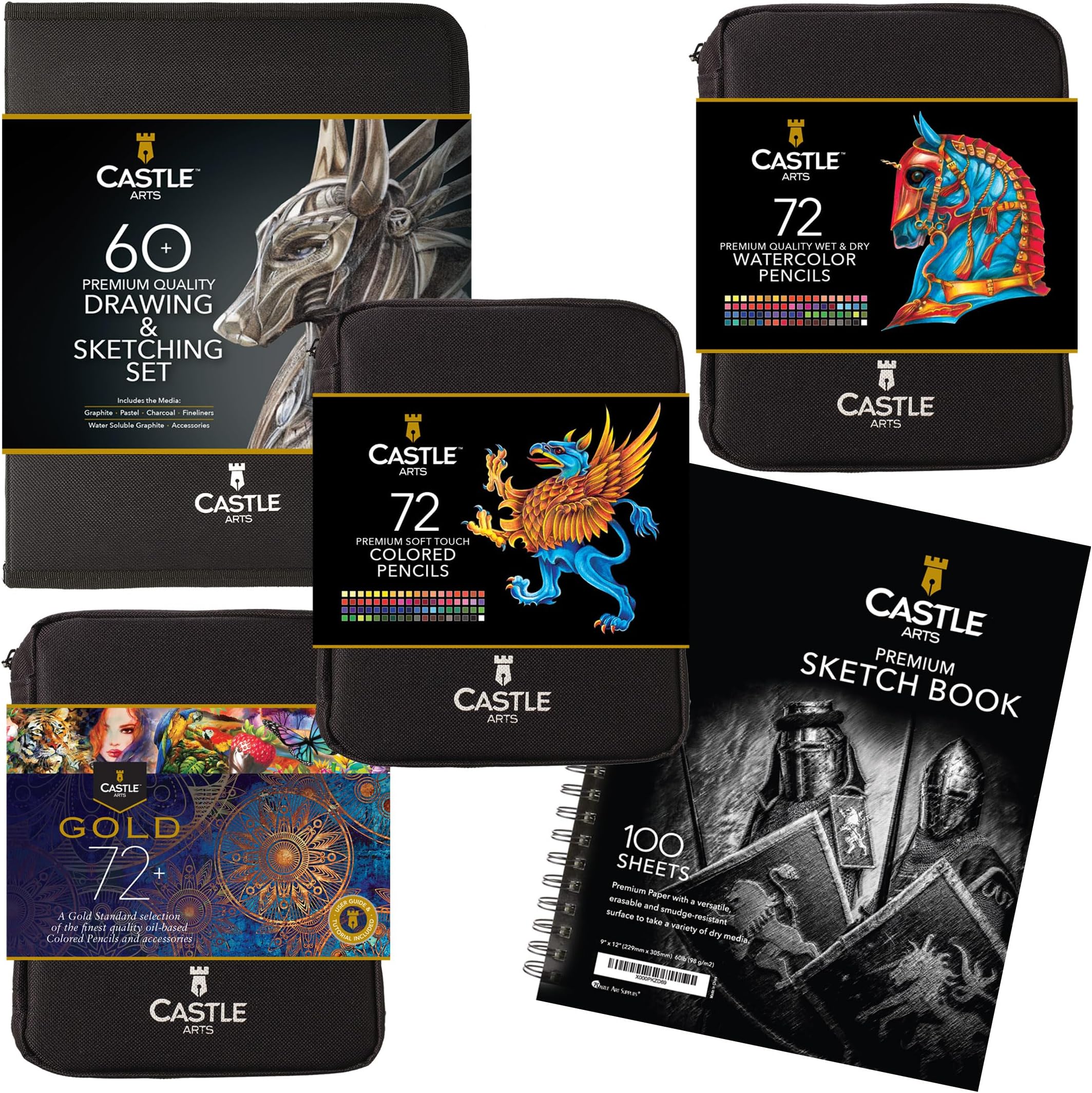 Amazon.com : Castle Arts Medium Drawing and Coloring Zip Case Bundle ...