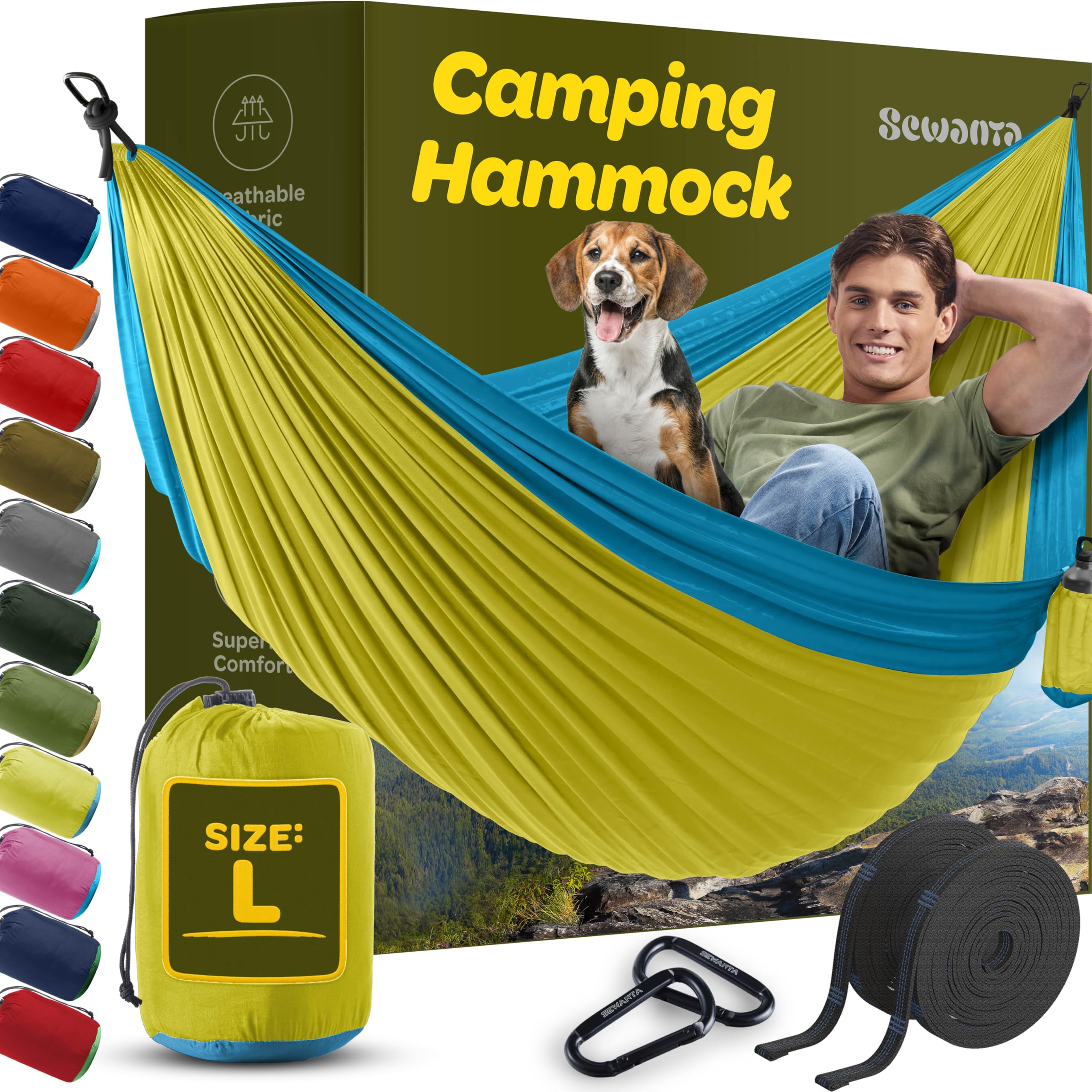 Snapklik.com : Durable Hammock 500 Lb Capacity, Nylon Camping Hammock ...